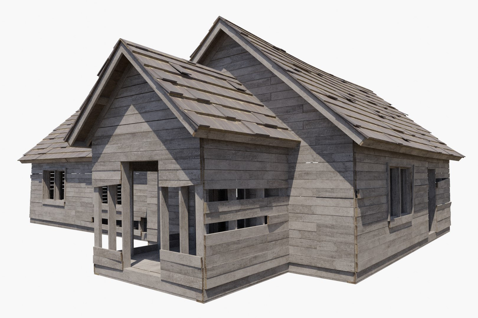 Abandoned House Prairie Building Model - TurboSquid 1657587