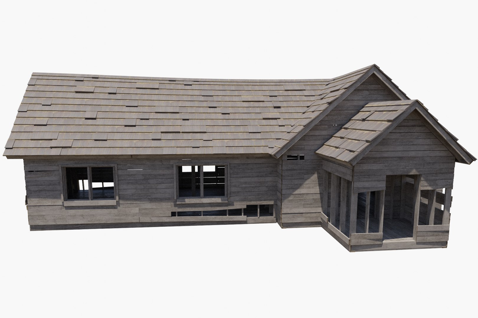 Abandoned House Prairie Building Model - TurboSquid 1657587