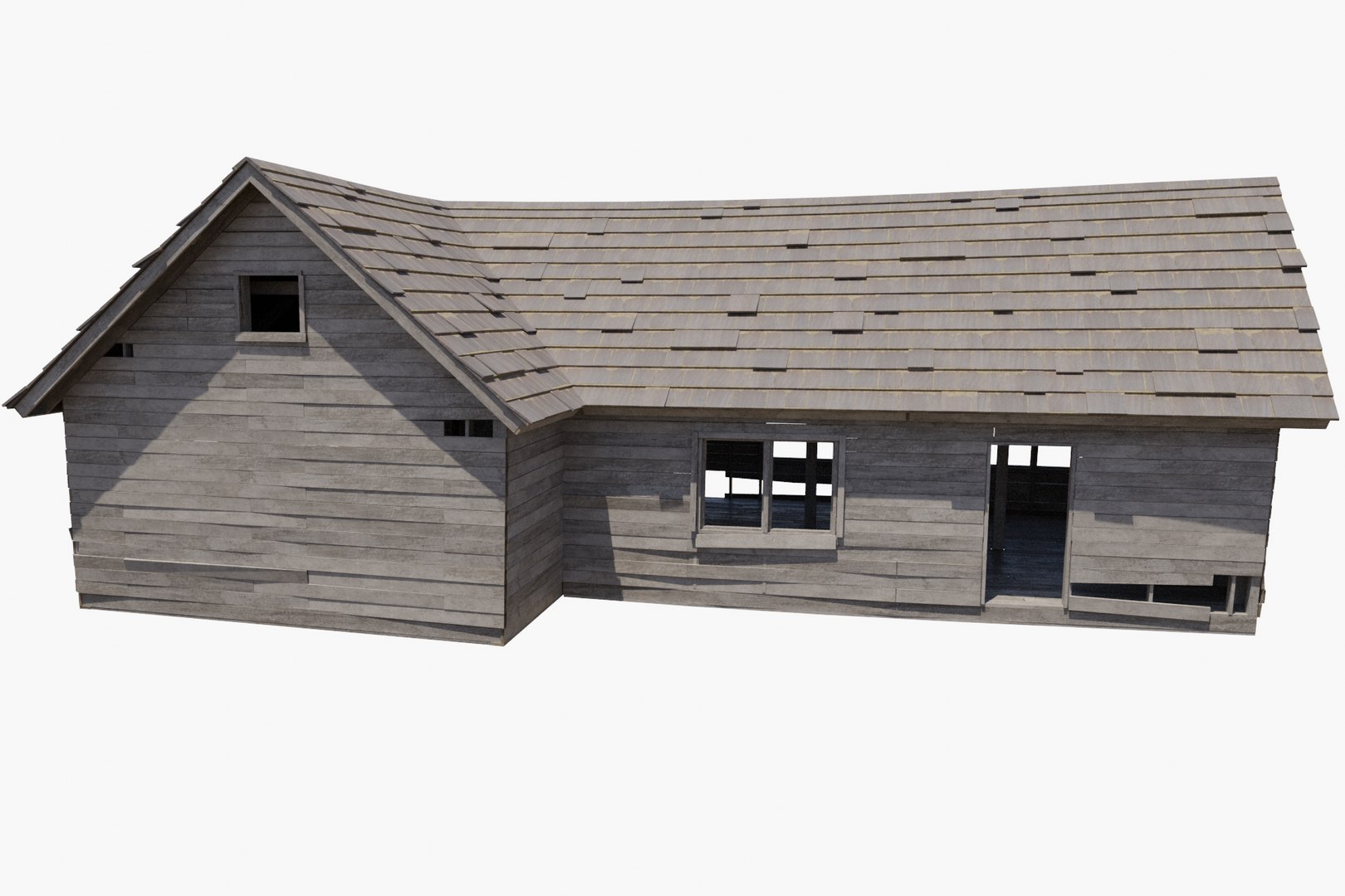 Abandoned House Prairie Building Model - TurboSquid 1657587