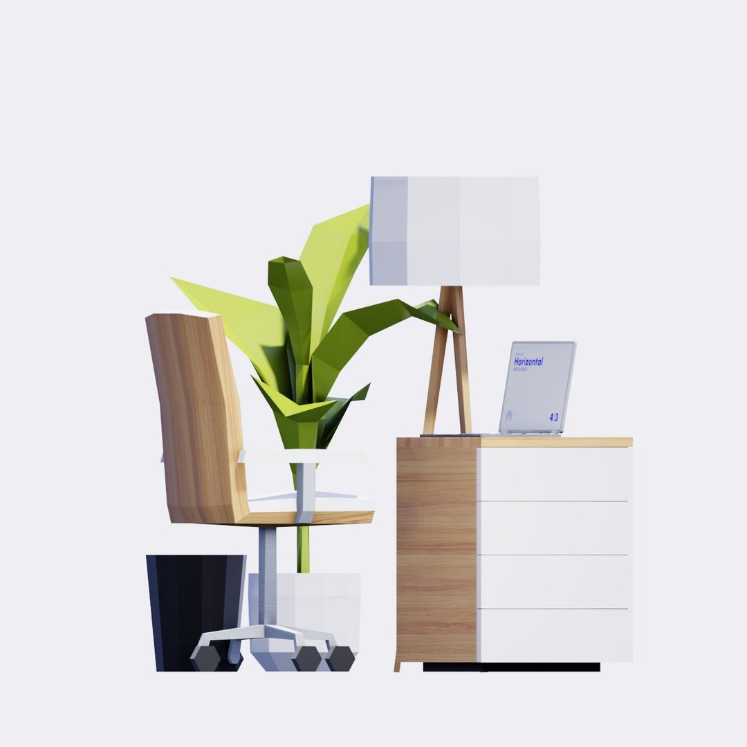 3D model Low Poly Minimal Office Furniture Pack - TurboSquid 2141231