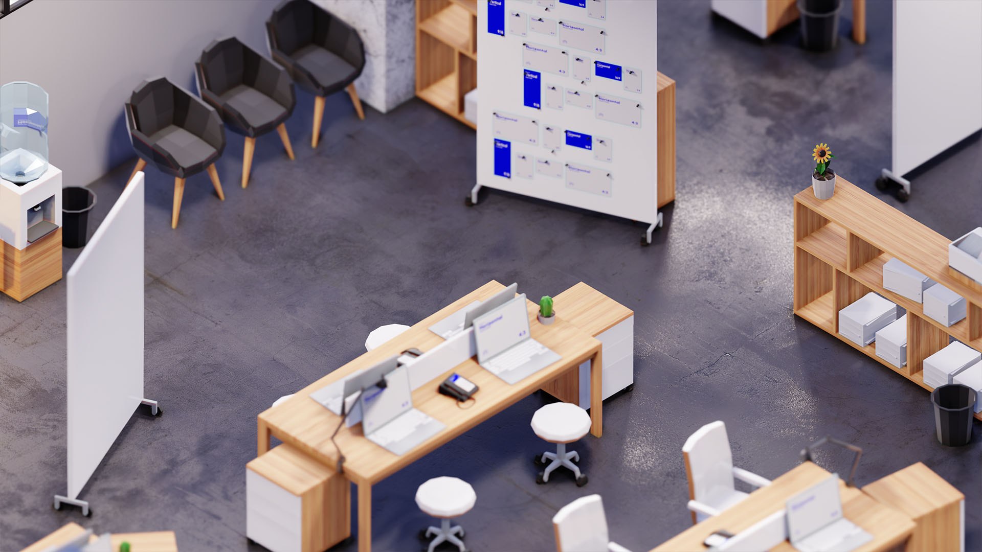 3D model Low Poly Minimal Office Furniture Pack - TurboSquid 2141231