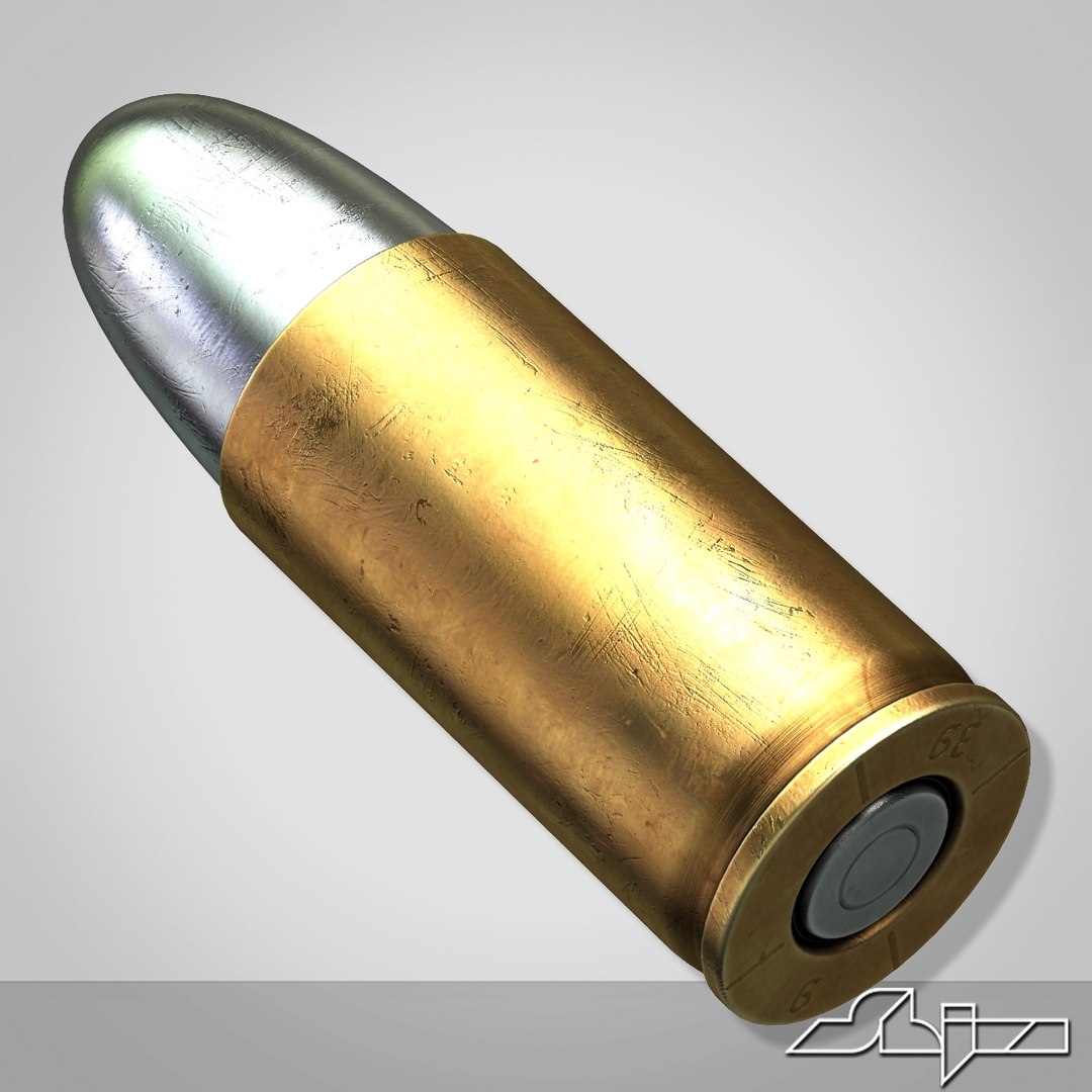 cartridge 9x19 mm parabellum 3d 3ds