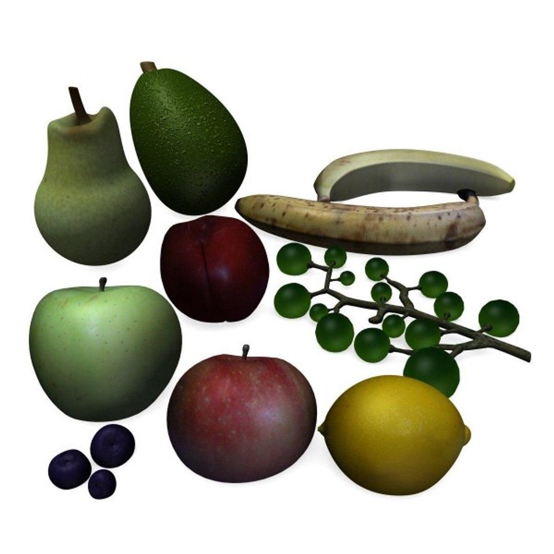 3ds Fruit Avocado Lemon
