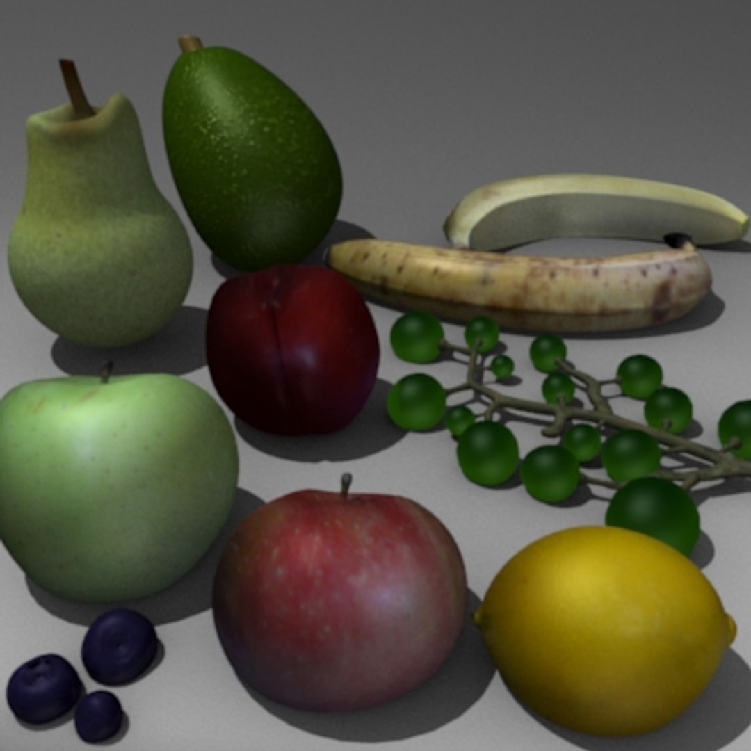 3ds Fruit Avocado Lemon