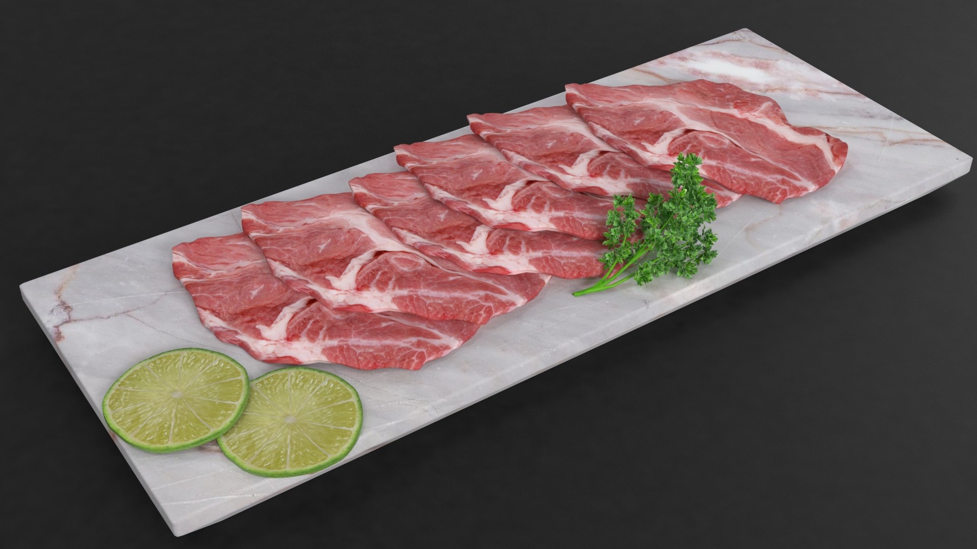 3D Sliced Pork 002 Model - TurboSquid 2133093