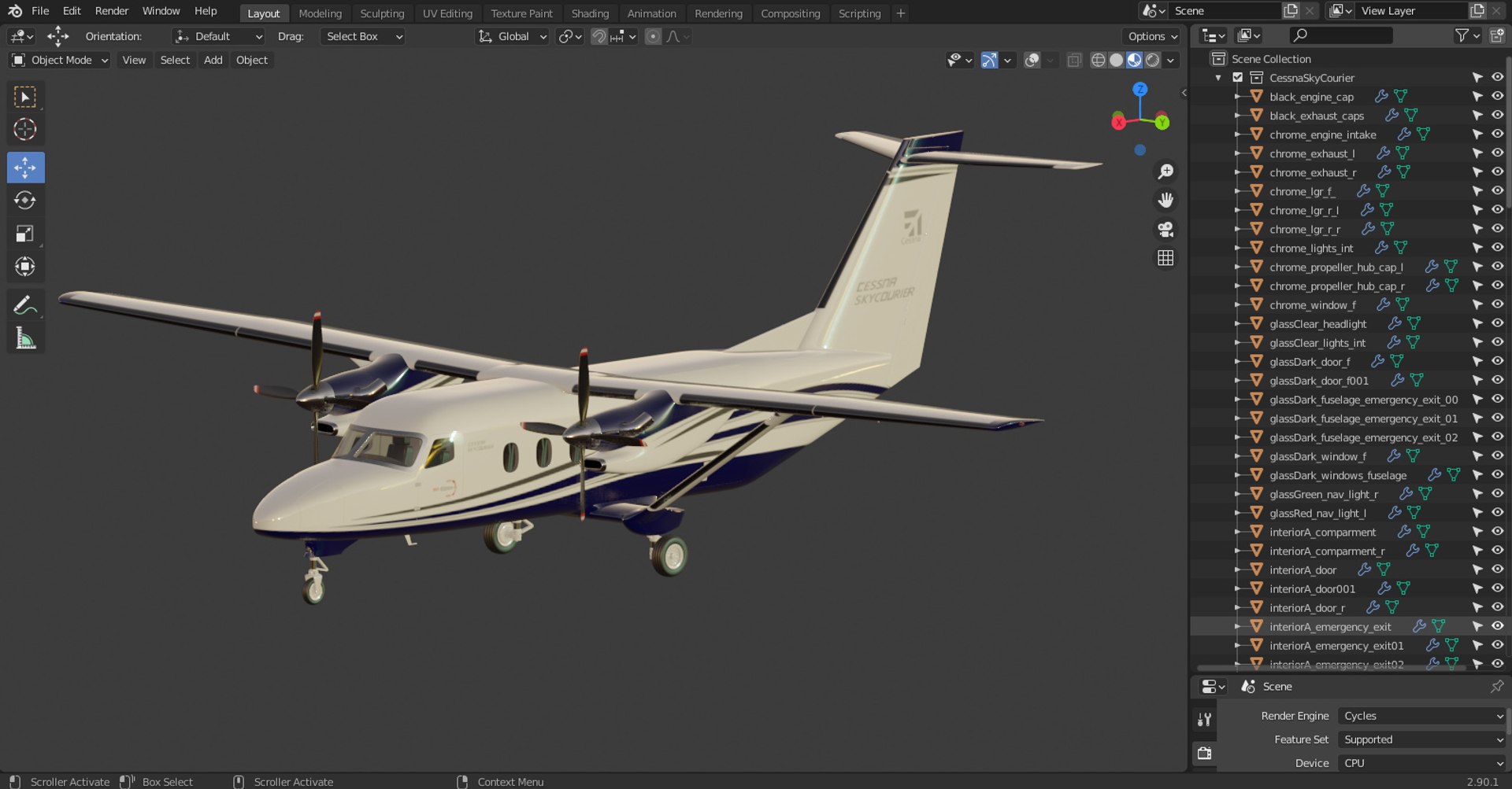 Cessna 408 skycourier 3D model - TurboSquid 1677406