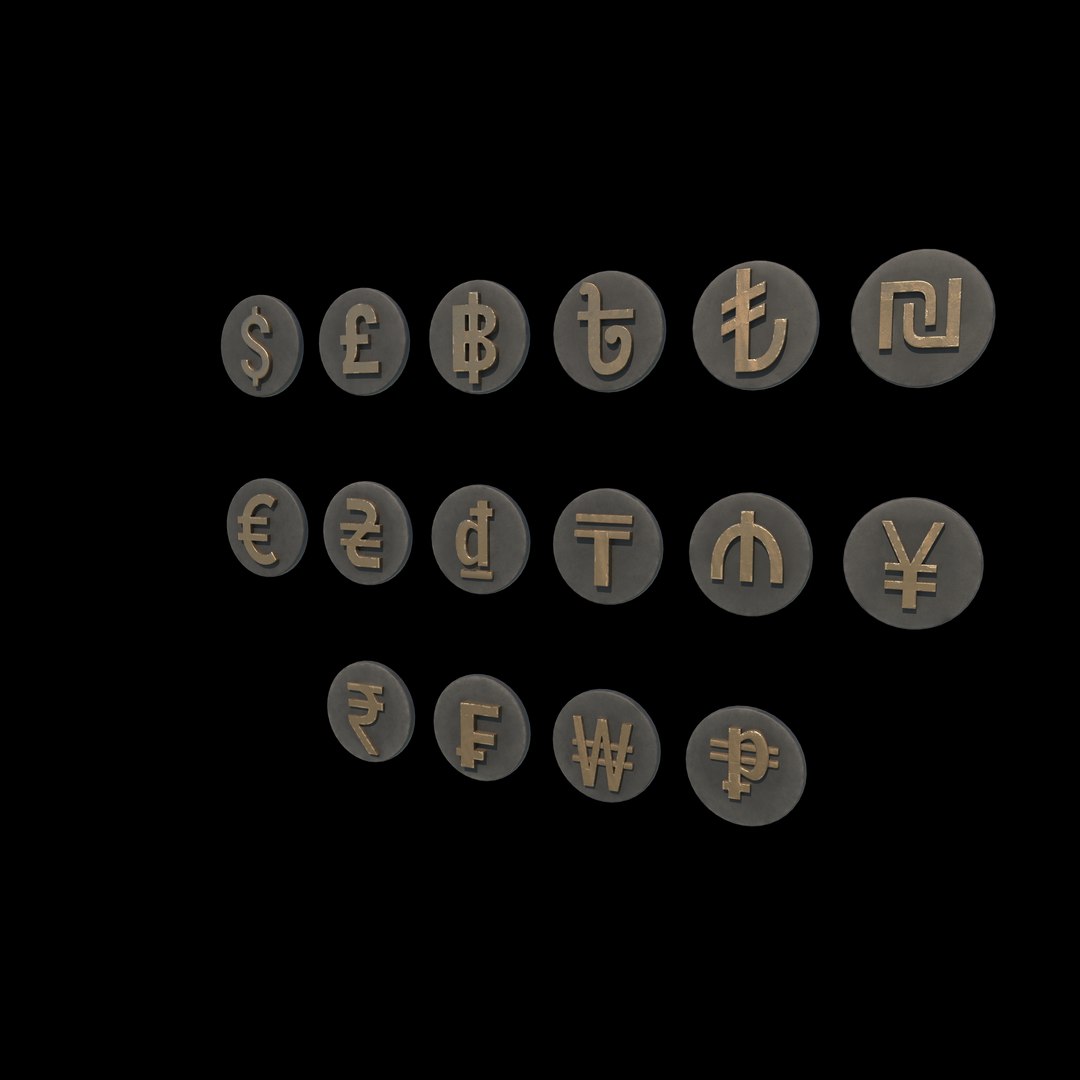 3D Model Currency Symbol Set 3D Model - TurboSquid 2336332
