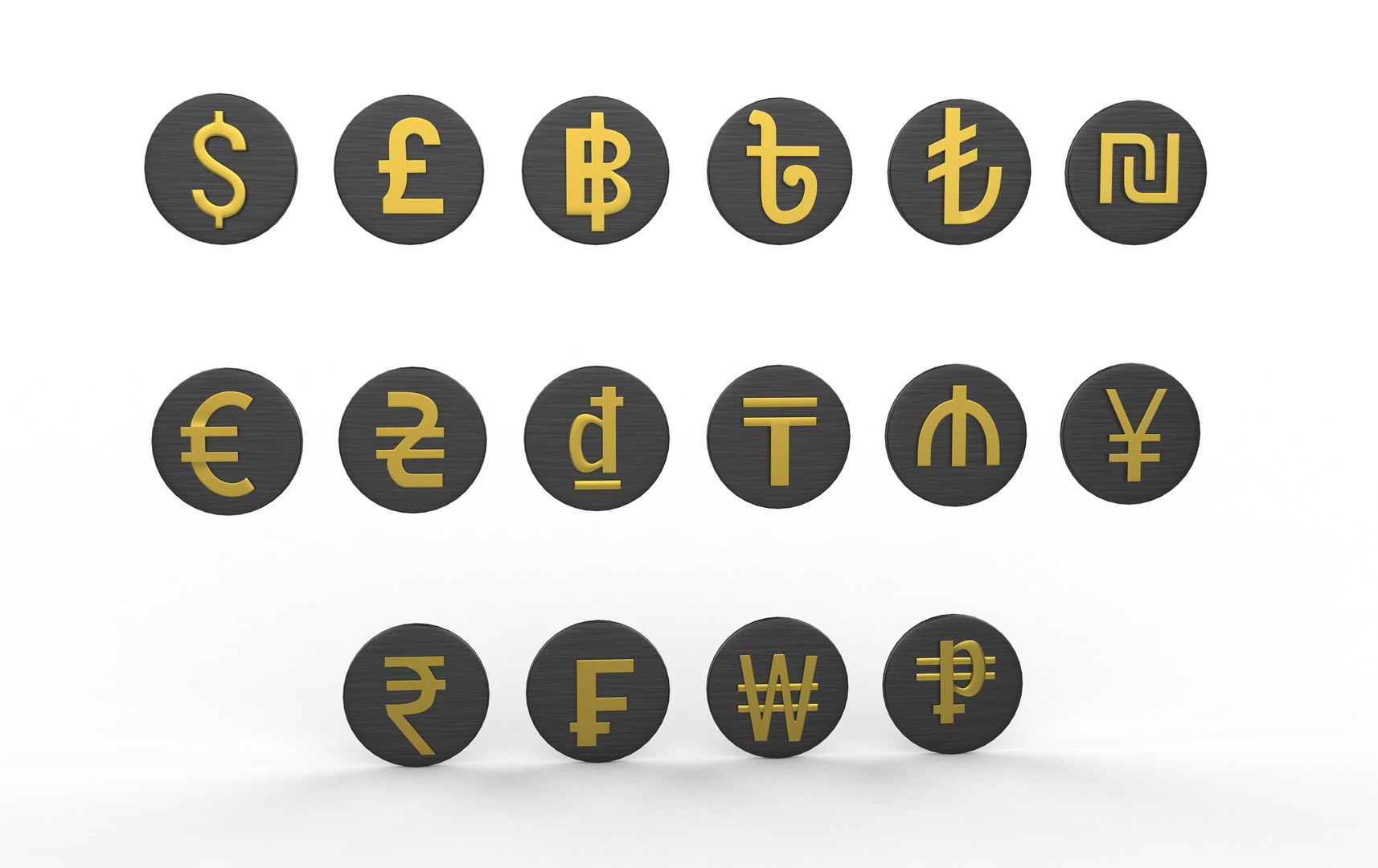 3D Model Currency Symbol Set 3D Model - TurboSquid 2336332