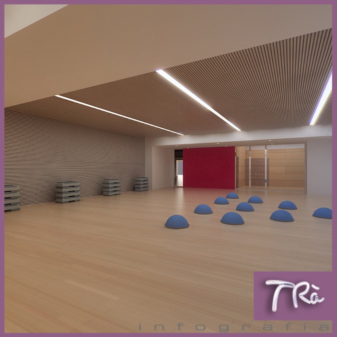 Aerobic Spinning Gym Room 3d Model