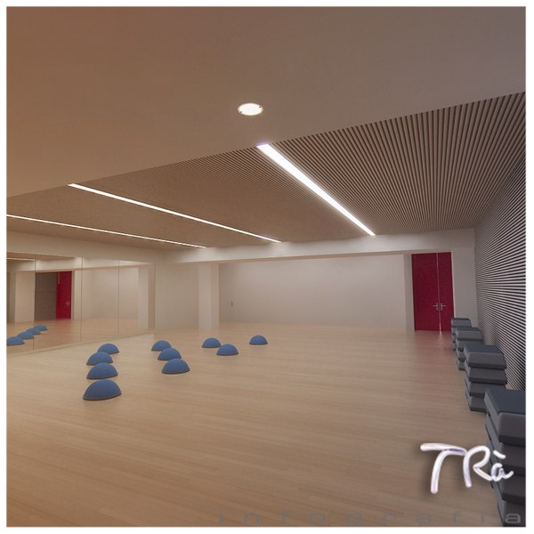 aerobic spinning gym room 3d model