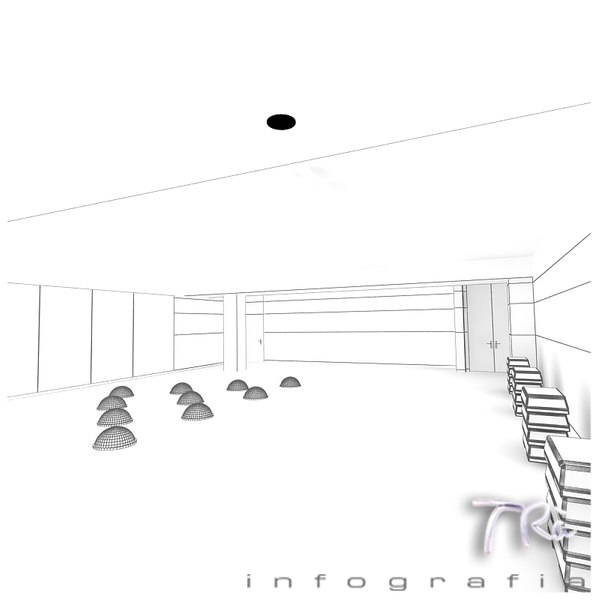 aerobic spinning gym room 3d model