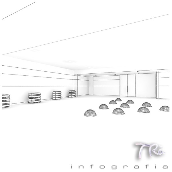 aerobic spinning gym room 3d model