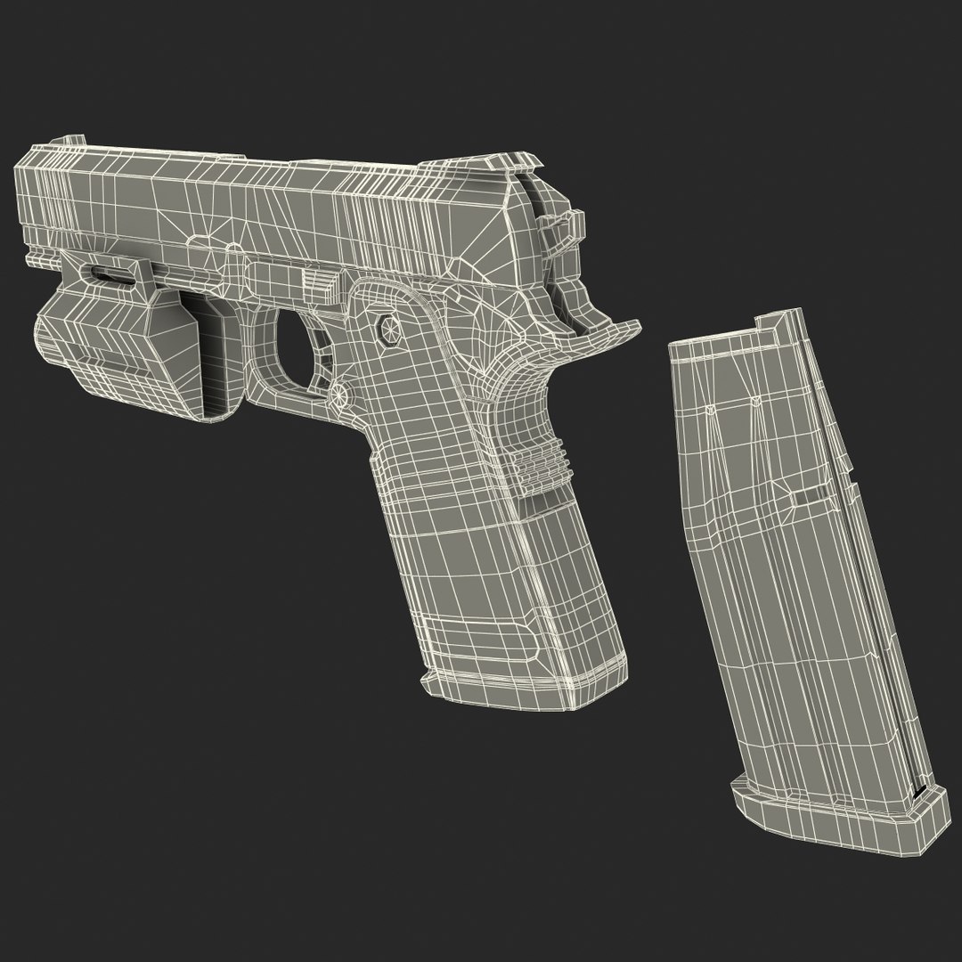 plastic pistol airsoft gun 3d