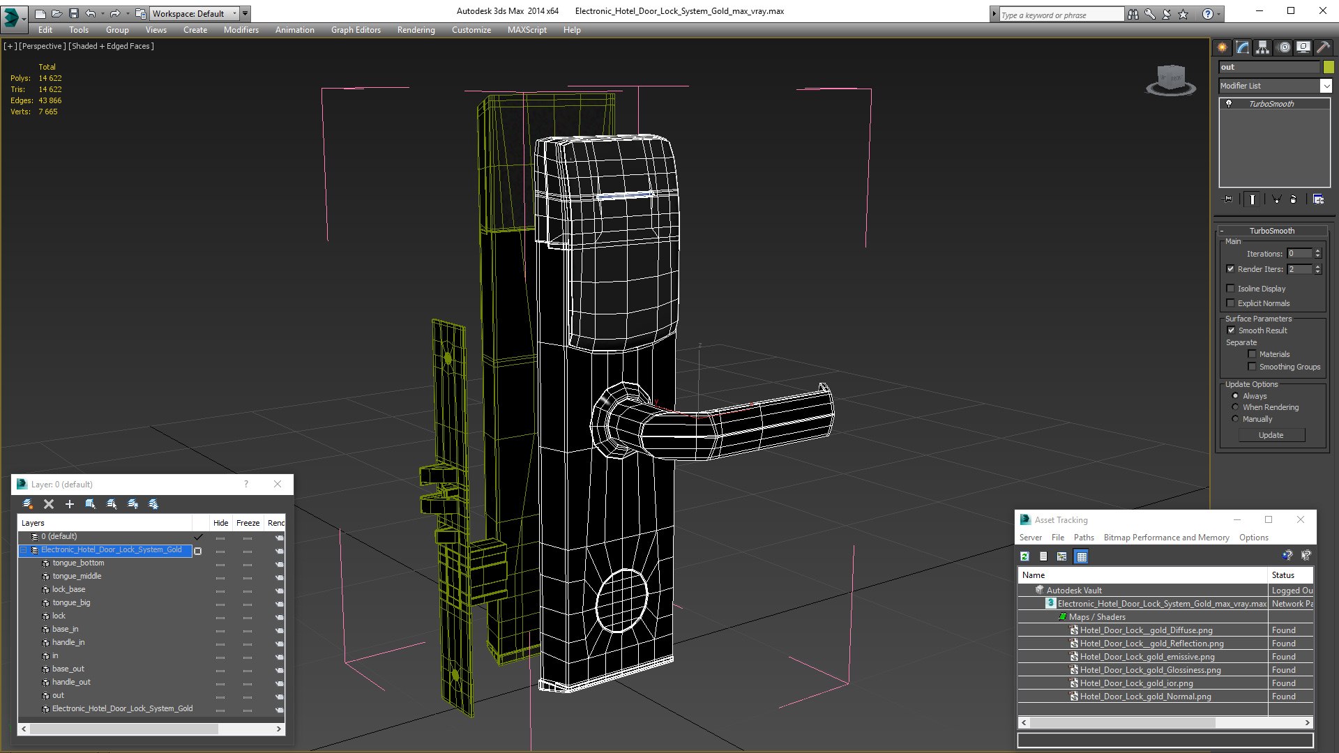 Electronic Hotel Door Lock System Gold 3D - TurboSquid 1889237