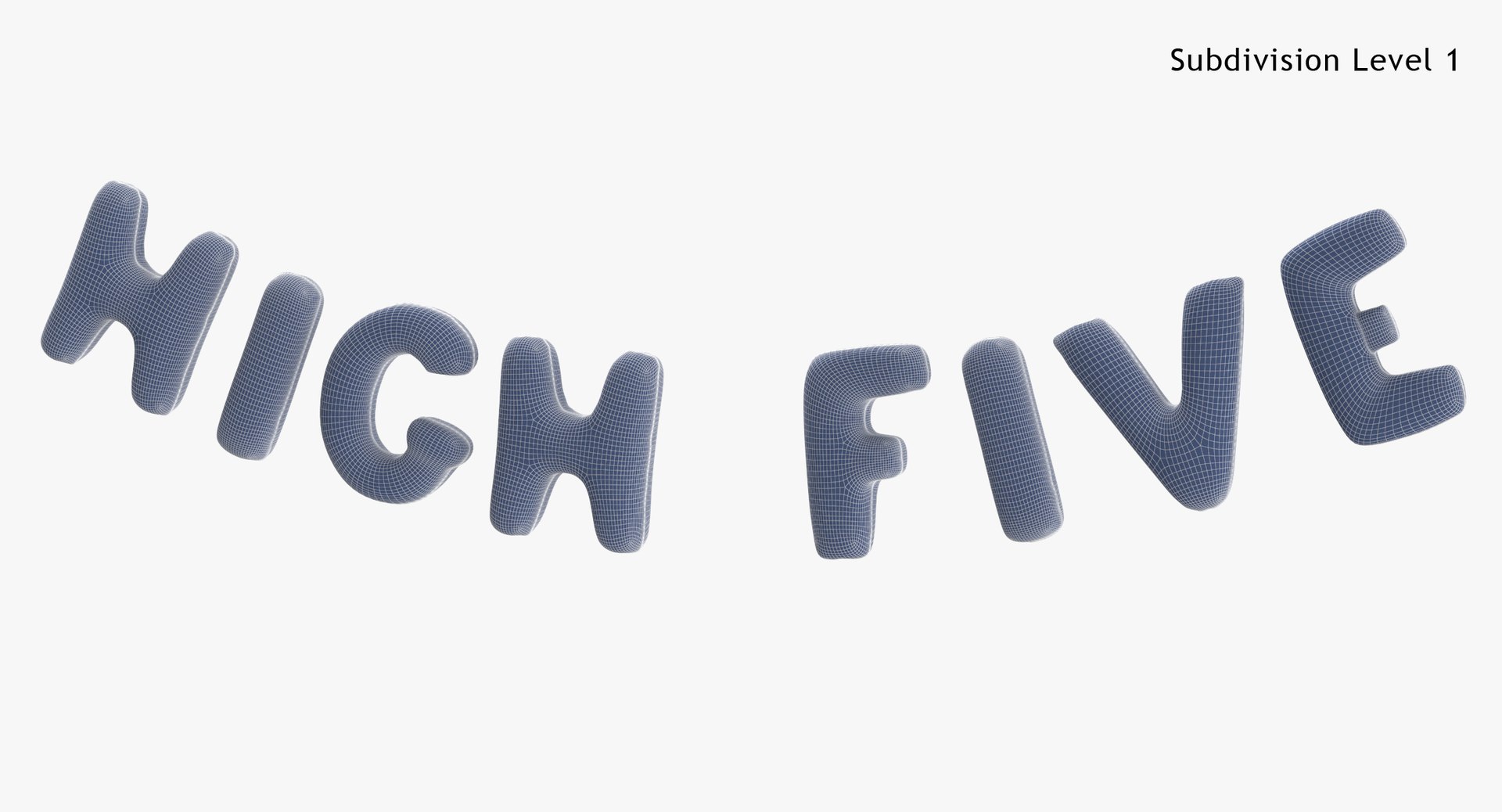 3D Foil Baloon Words High Five Silver - TurboSquid 1740068