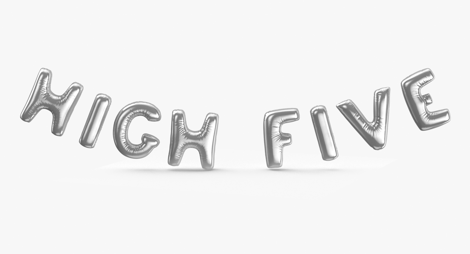 3D Foil Baloon Words High Five Silver - TurboSquid 1740068