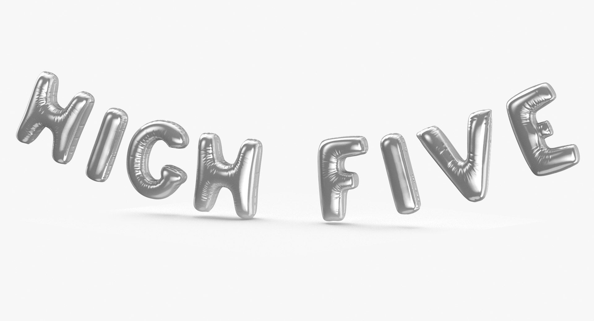 3D Foil Baloon Words High Five Silver - TurboSquid 1740068