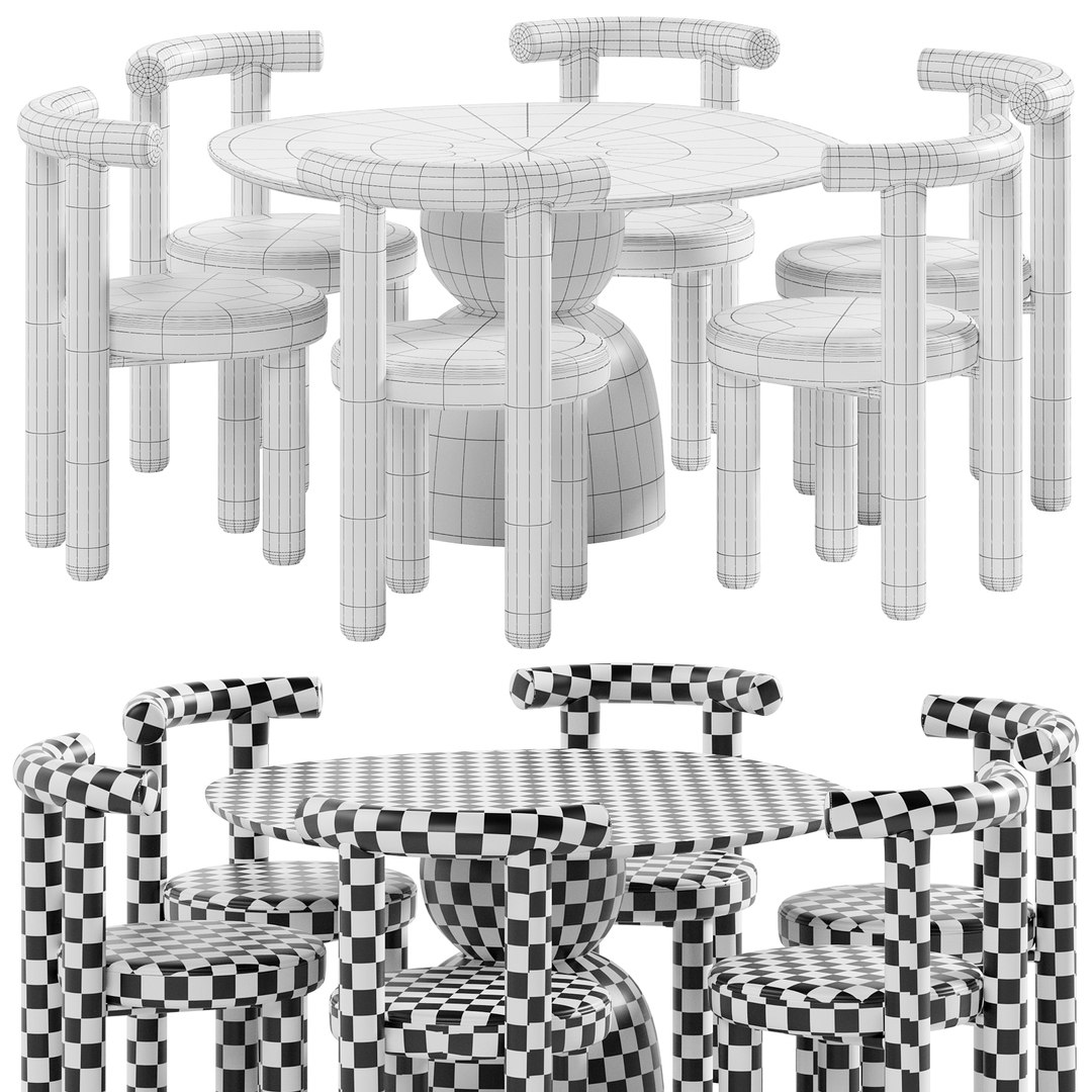 3D Model Calan Chair And Sahra Table - TurboSquid 2338093