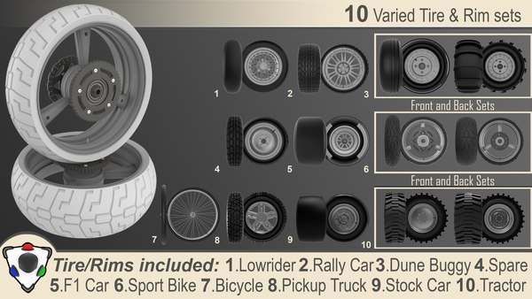 3d wheels tires