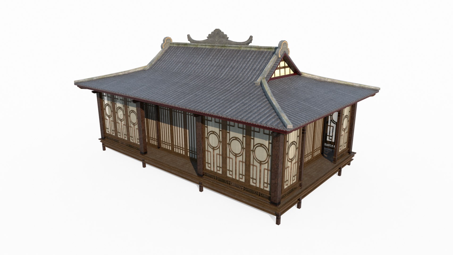 3D Rest Hall Of Ancient Asian Architecture Model - TurboSquid 2033468