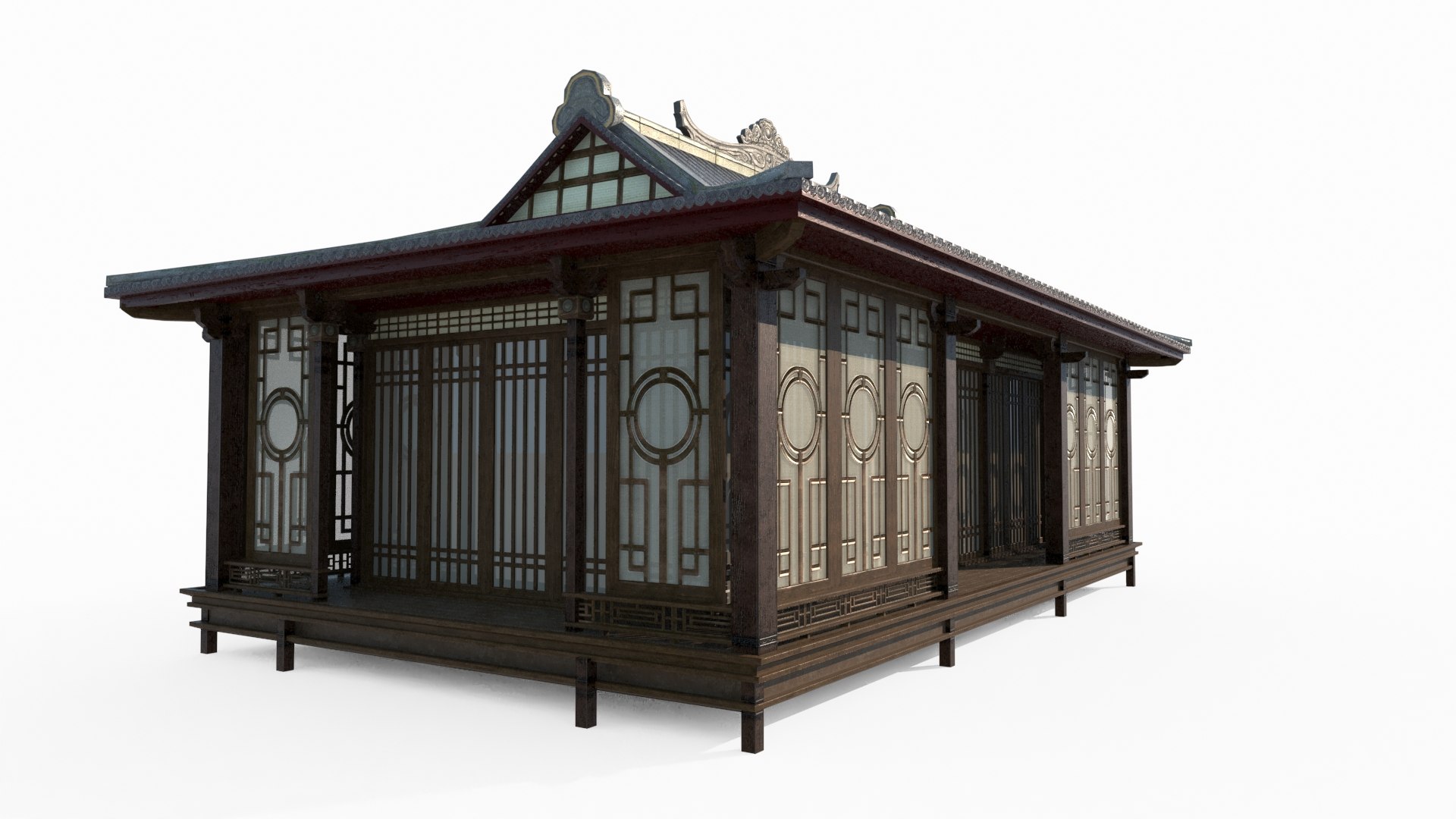3D Rest Hall Of Ancient Asian Architecture Model - TurboSquid 2033468