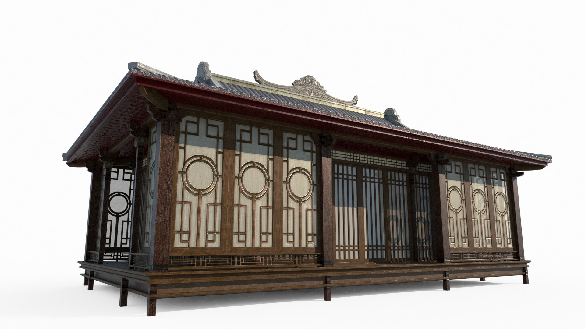 3D Rest Hall Of Ancient Asian Architecture Model - TurboSquid 2033468