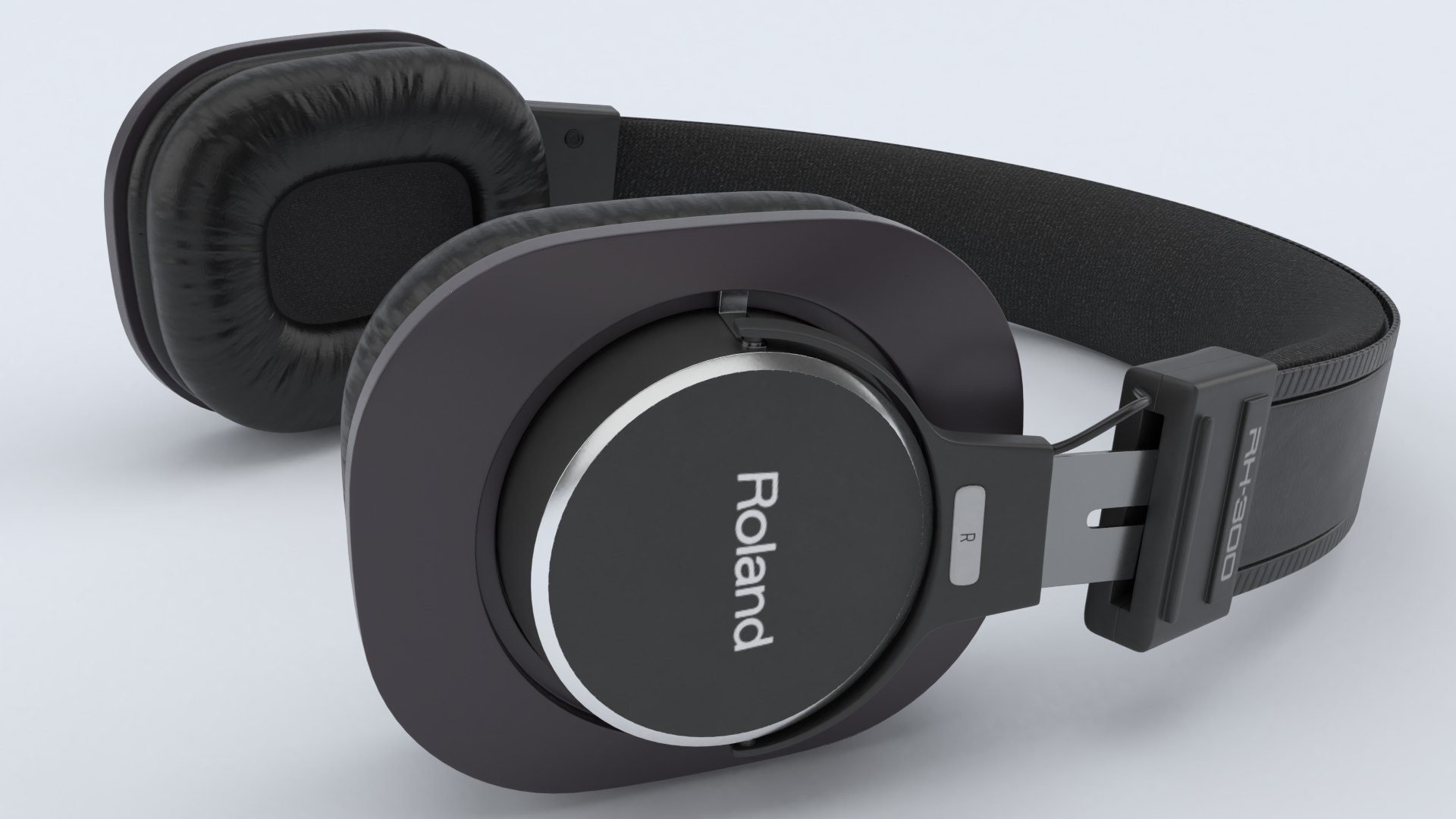 3D Roland Headphones RH 300 Black - TurboSquid 2012462