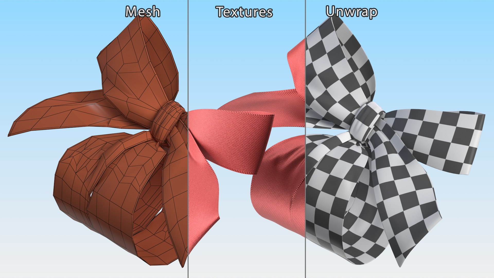 3D Model Ribbon Red Bow - TurboSquid 2279820