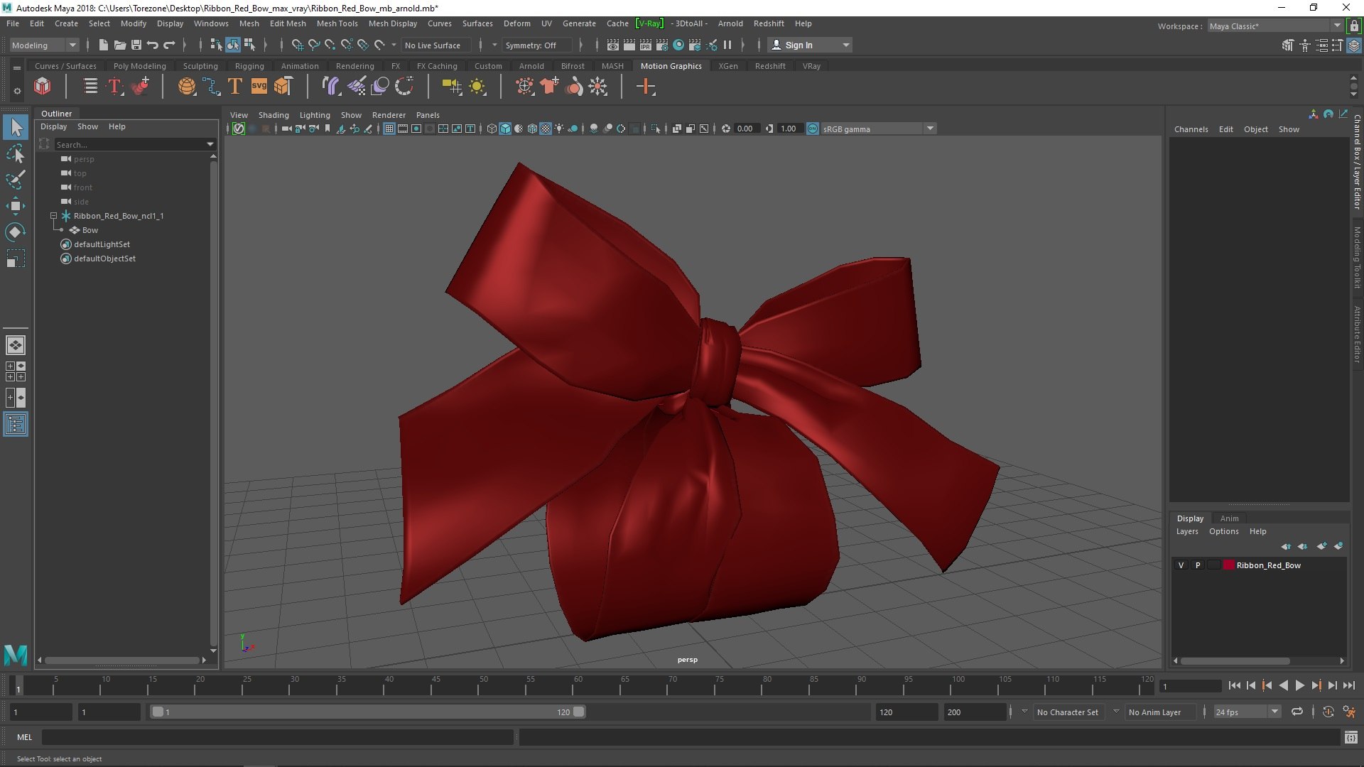 3D Model Ribbon Red Bow - TurboSquid 2279820