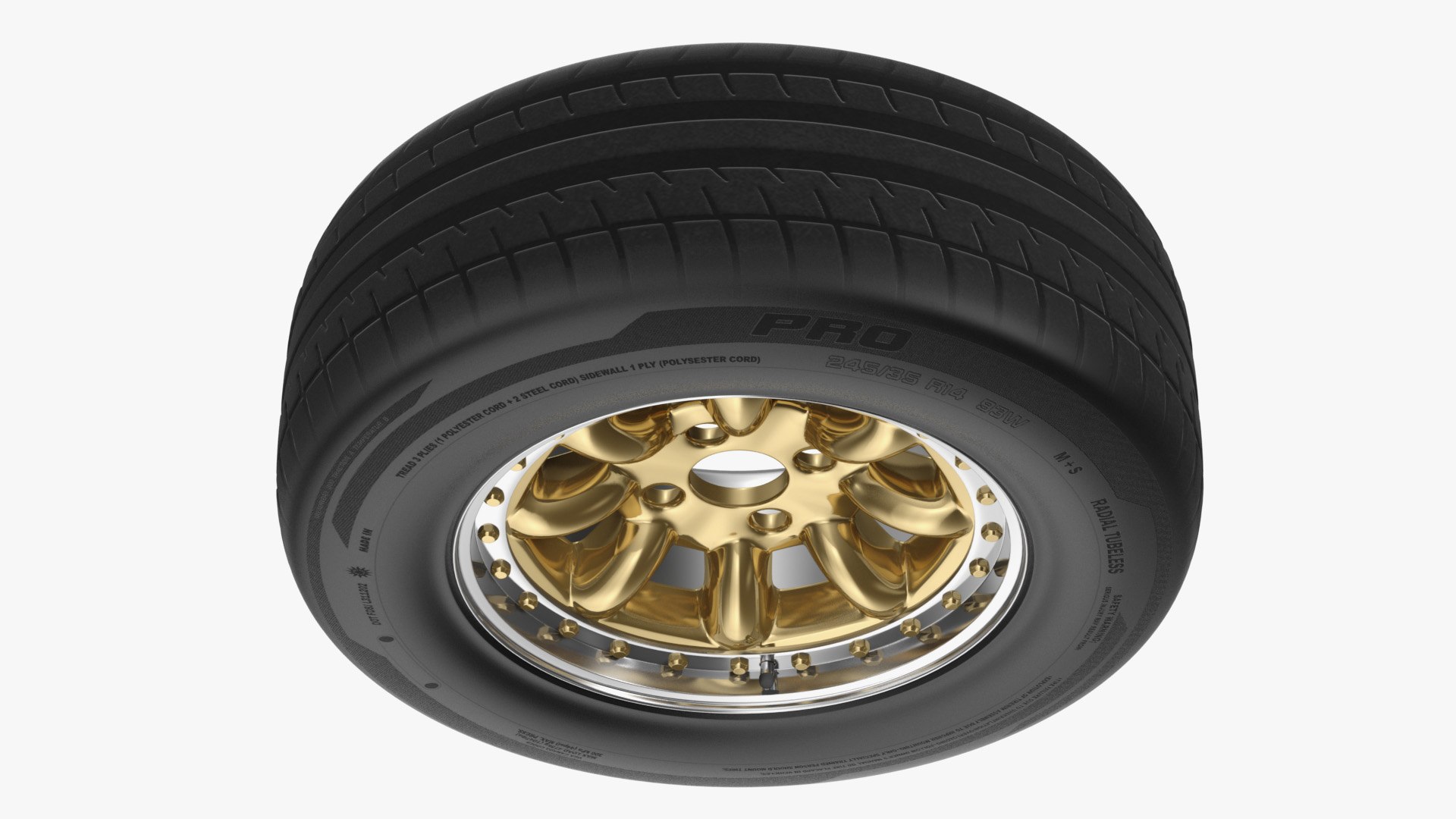 3D Classic Racing Rims Gold Model - TurboSquid 1925083