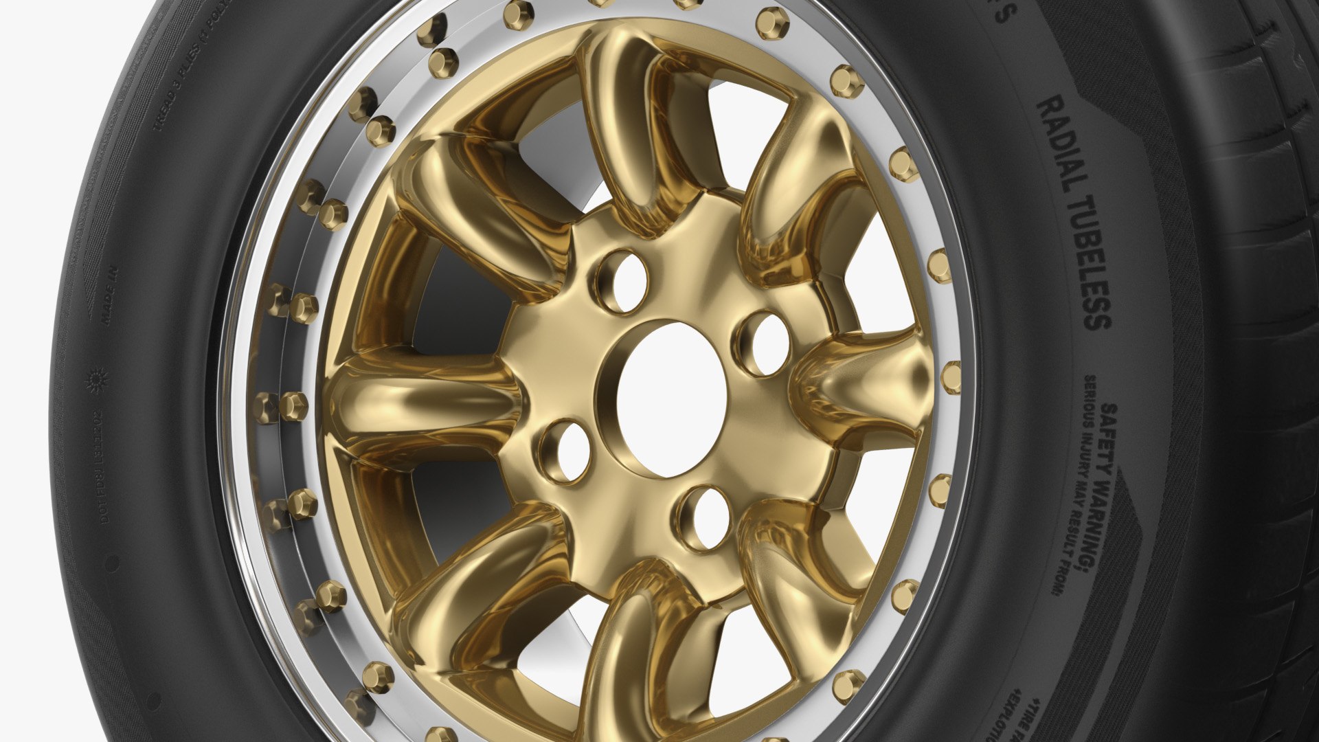 3D Classic Racing Rims Gold Model - TurboSquid 1925083