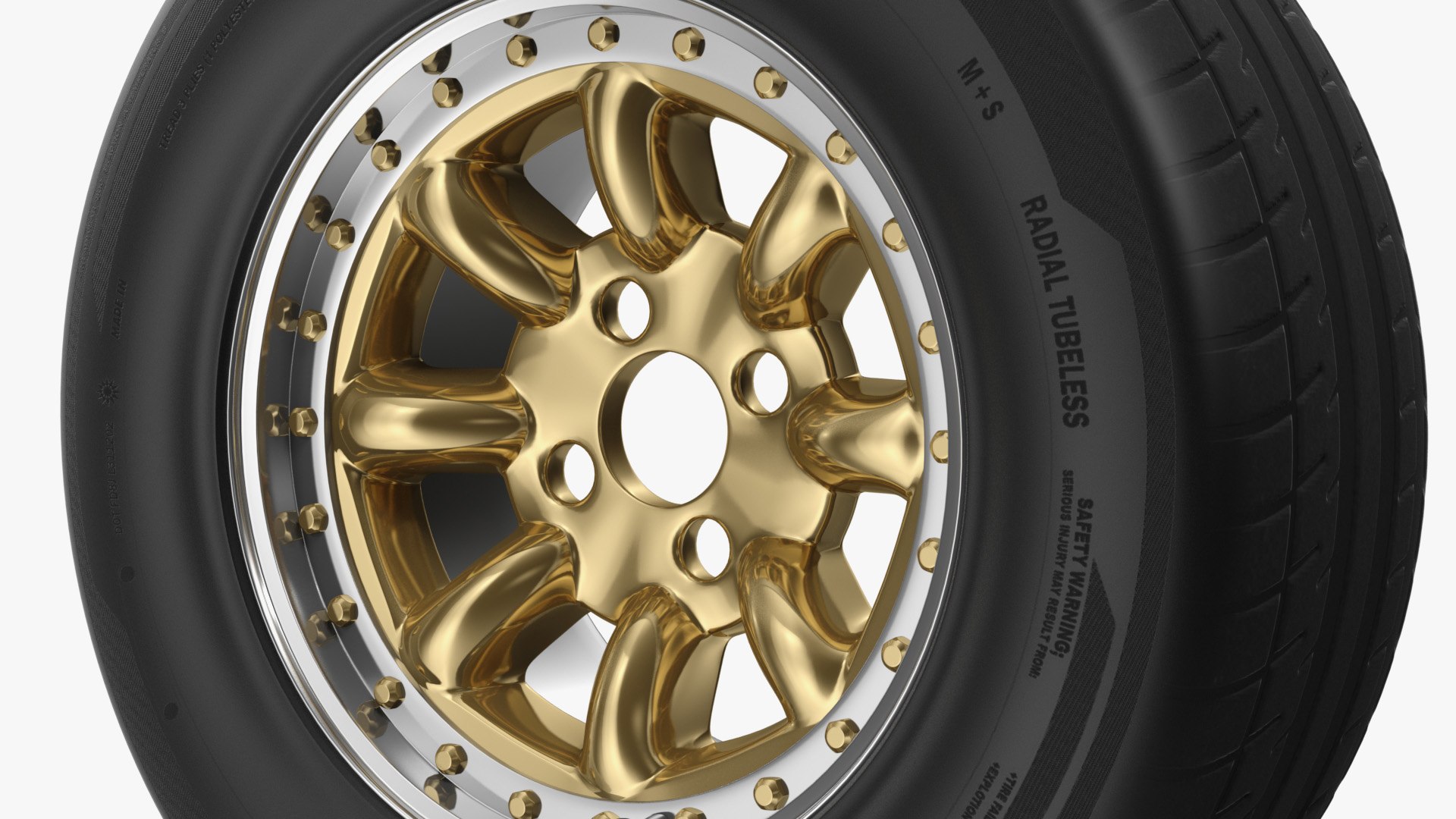 3D Classic Racing Rims Gold Model - TurboSquid 1925083