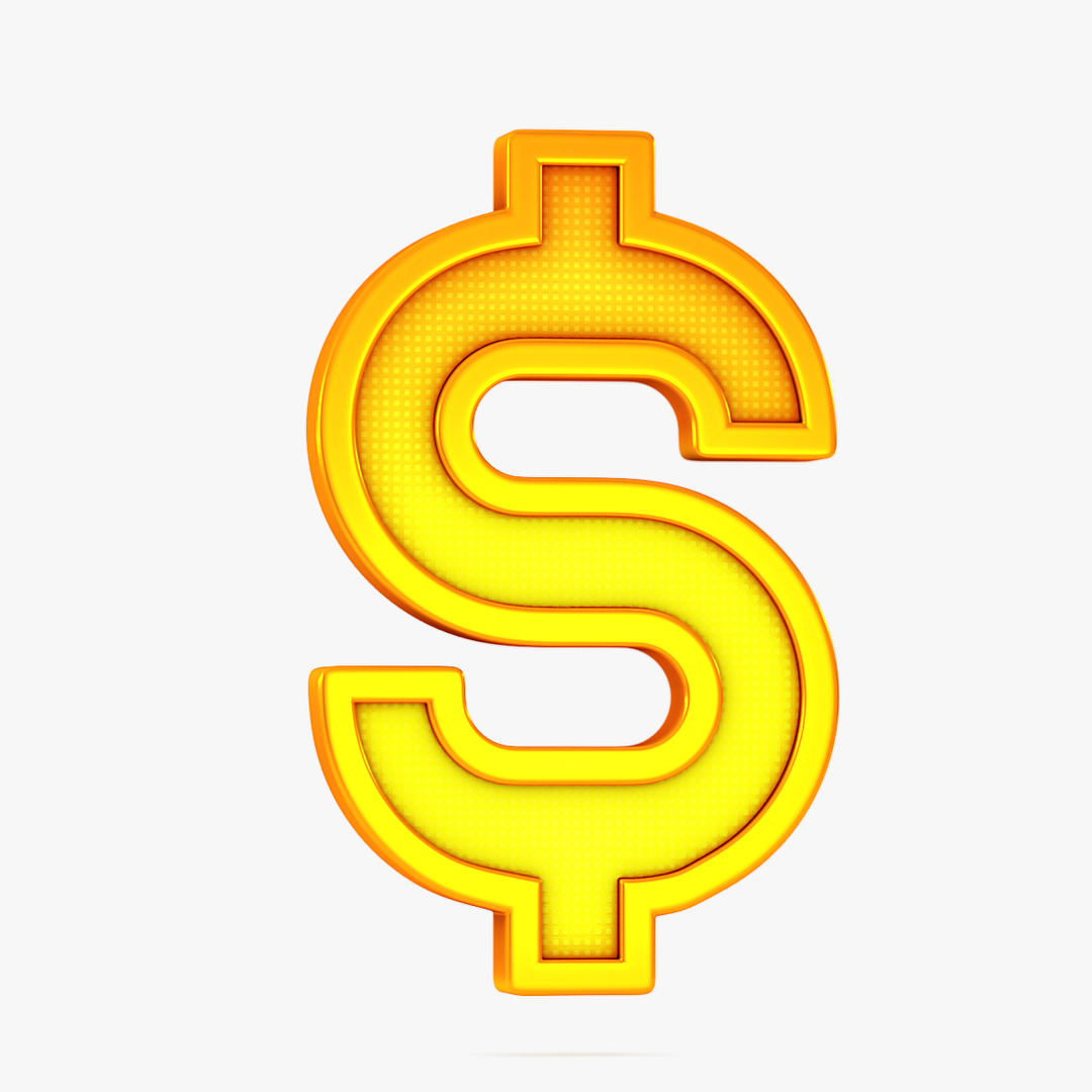 Dollar Icon 3D Model - TurboSquid 1296819