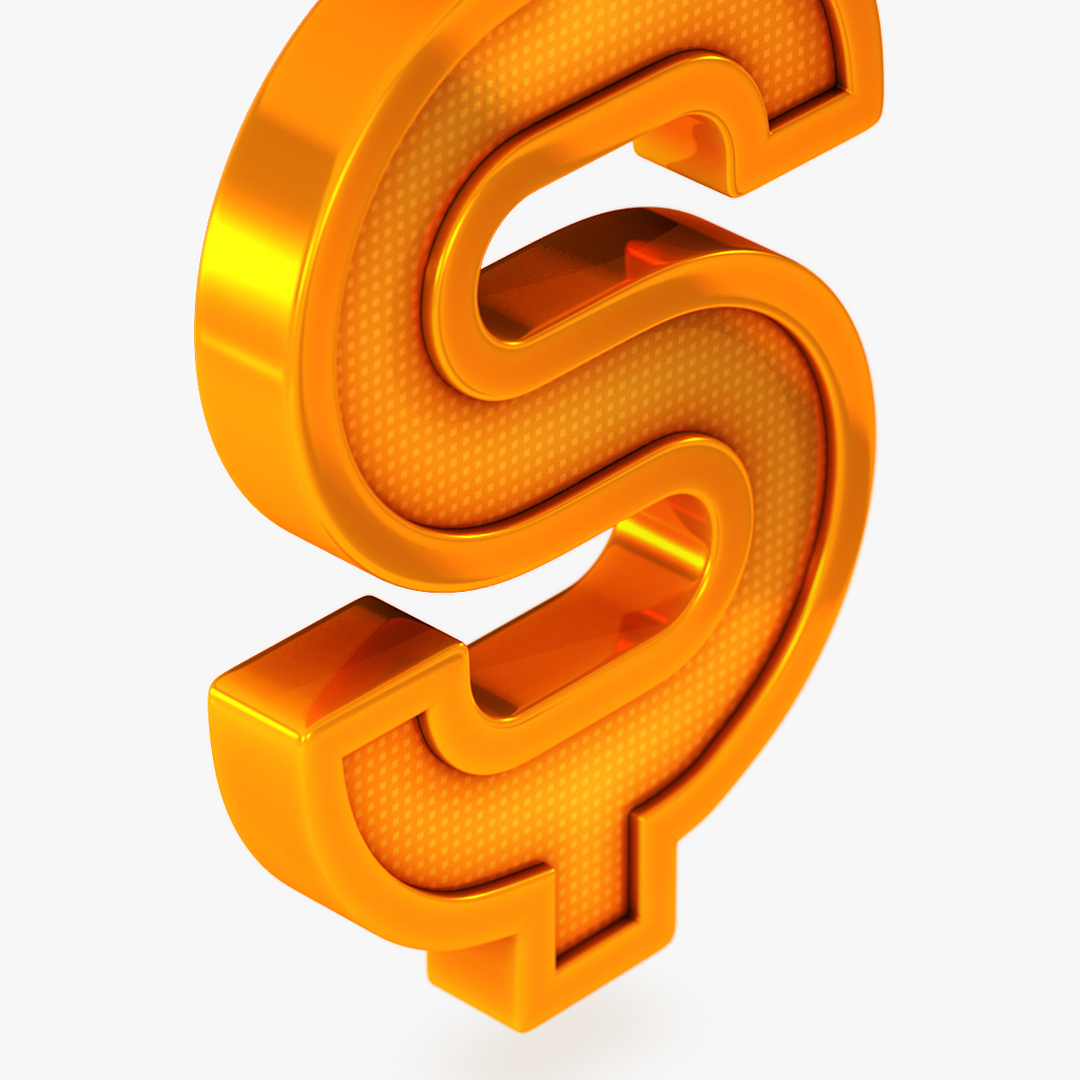 Dollar icon 3D model - TurboSquid 1296819