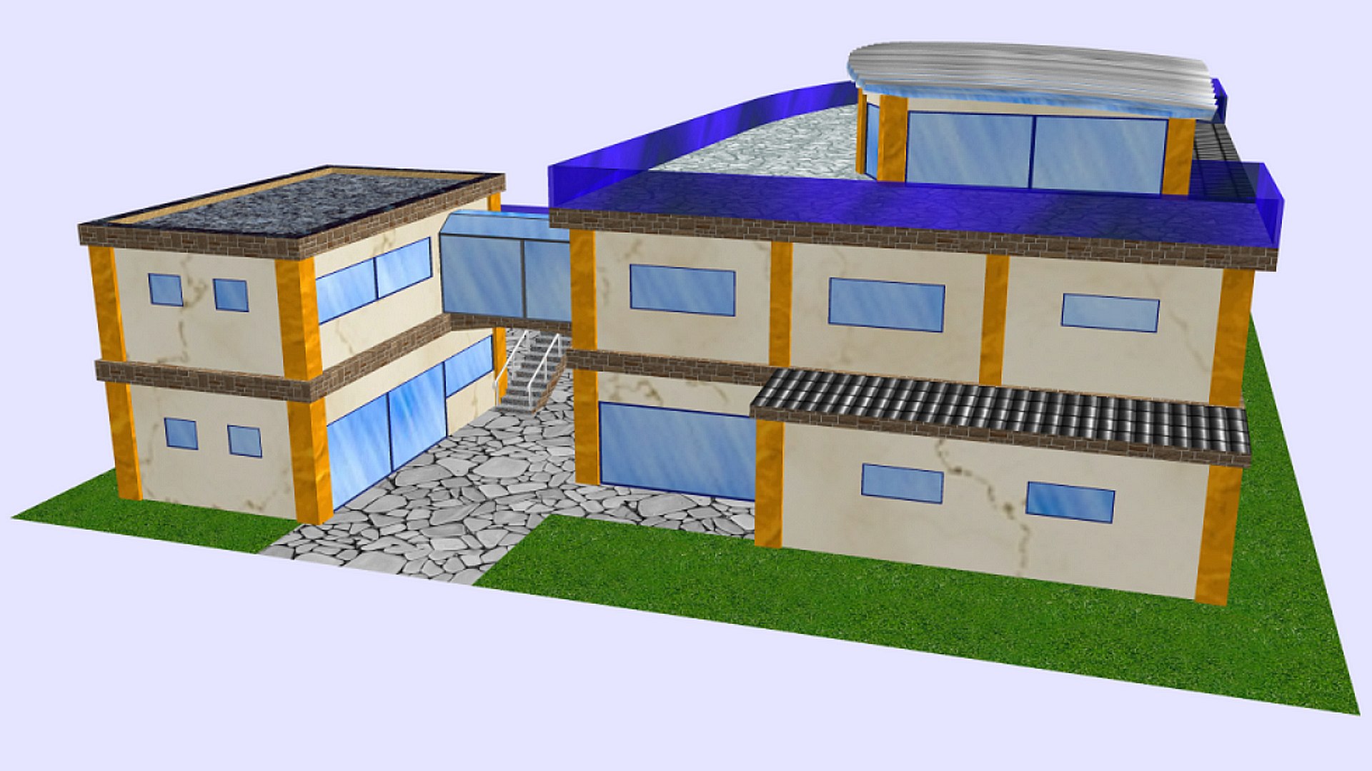 Modern Shopping Center Building Low Poly Model - TurboSquid 1758410