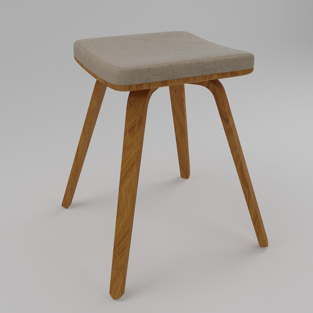 3D stool wood model - TurboSquid 1666512