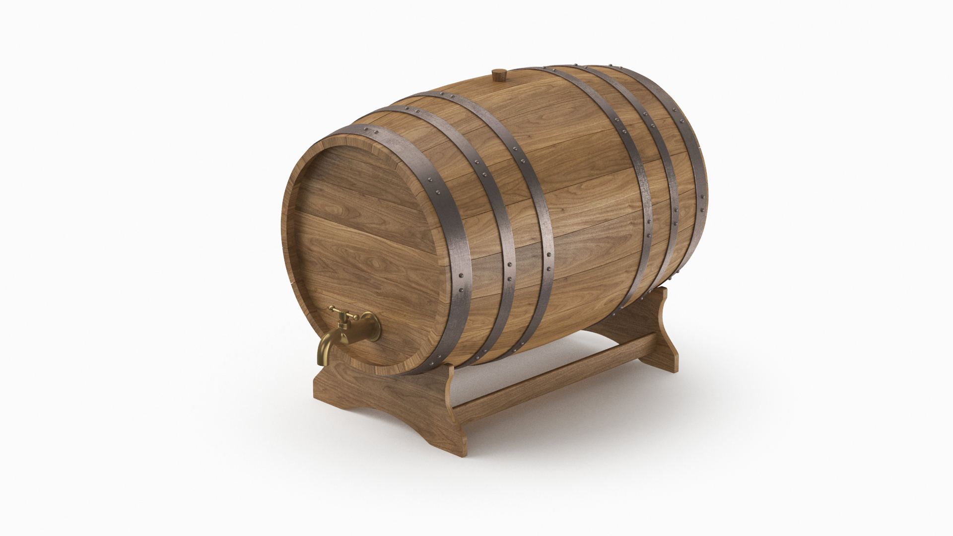 3D Model Wooden Wine Barrel 01 - TurboSquid 2151891