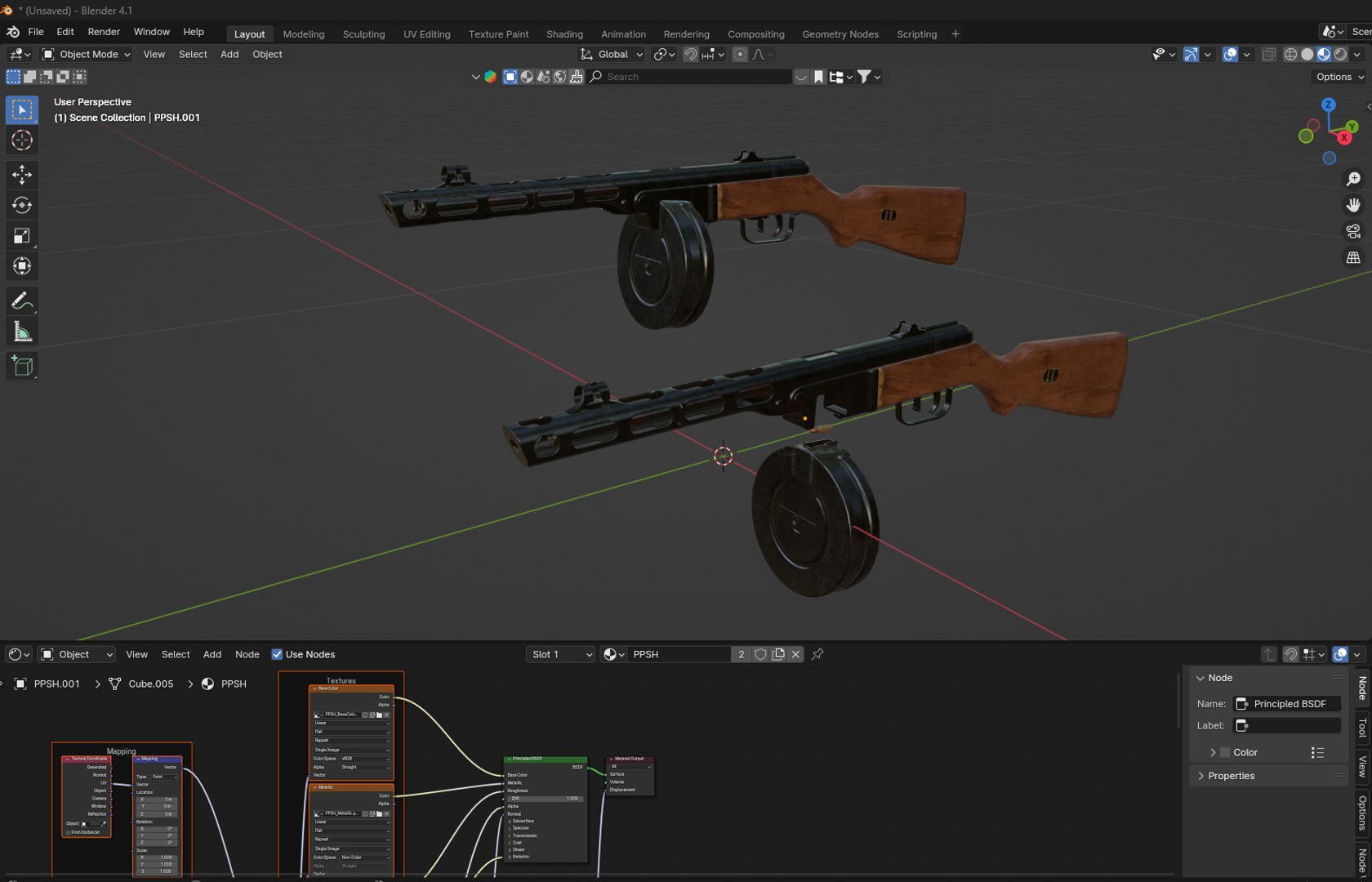 3D Lowpoly Soviet Submachine Gun PPSh Model - TurboSquid 2243178