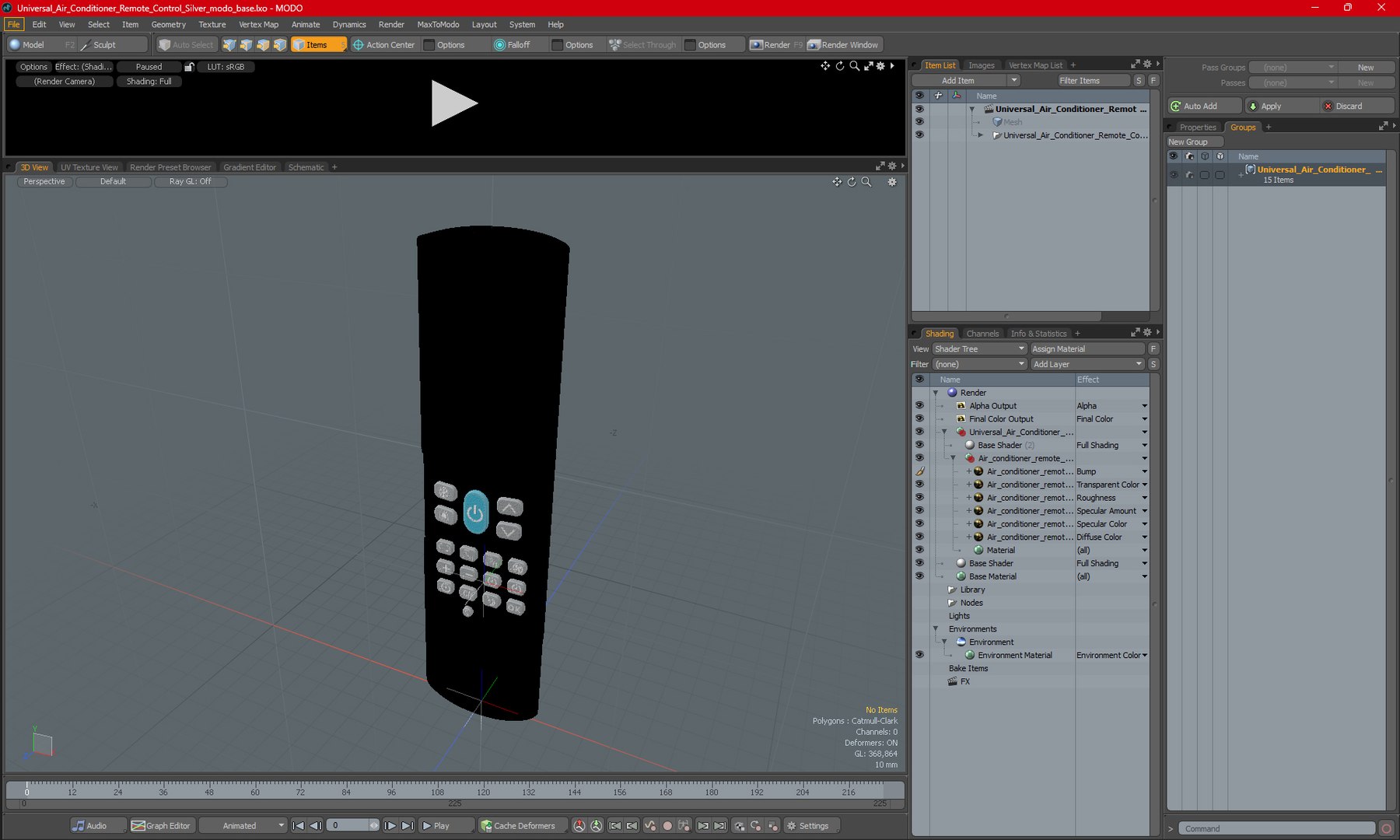 3D Universal Air Conditioner Remote Control Silver - TurboSquid 2239702