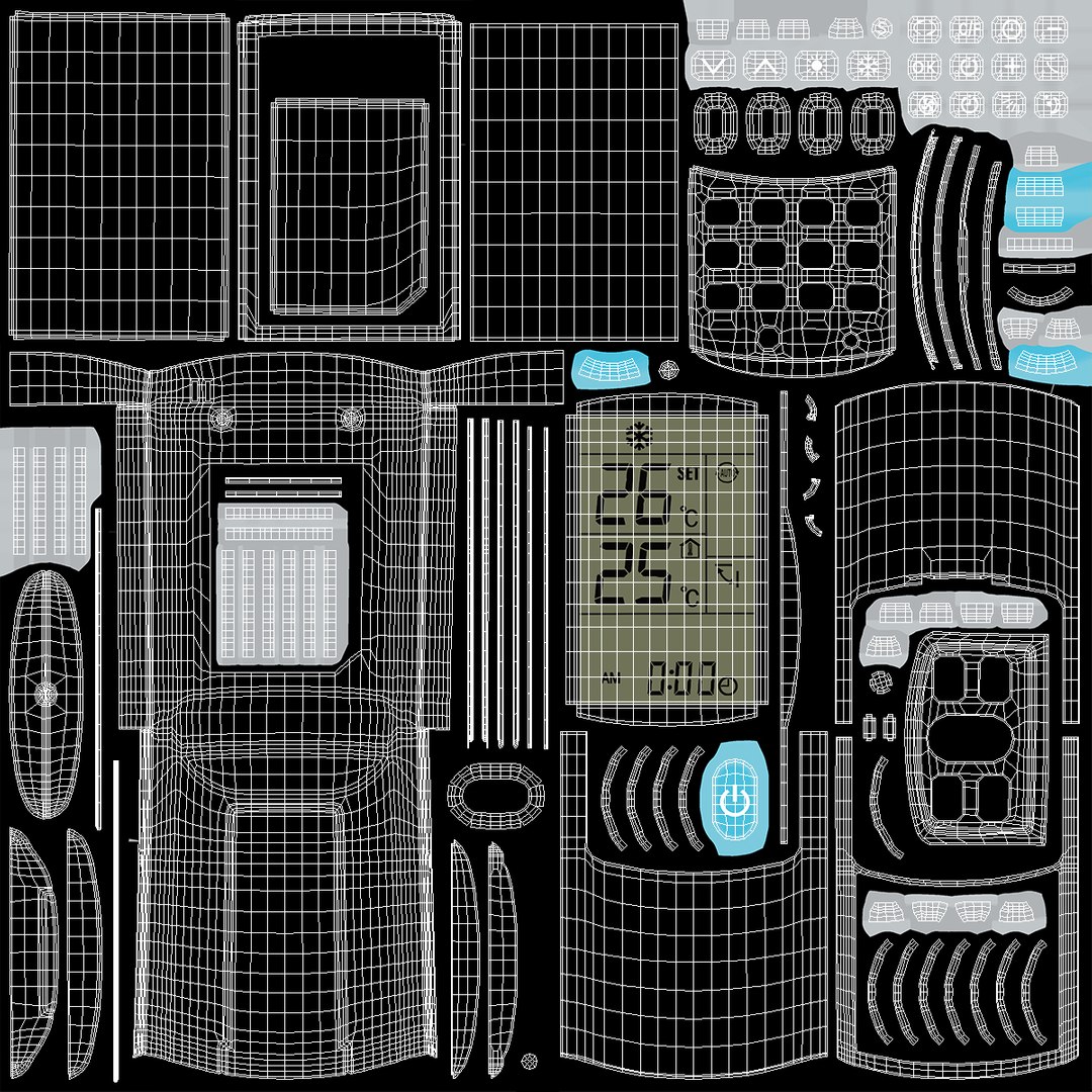 3D Universal Air Conditioner Remote Control Silver - TurboSquid 2239702