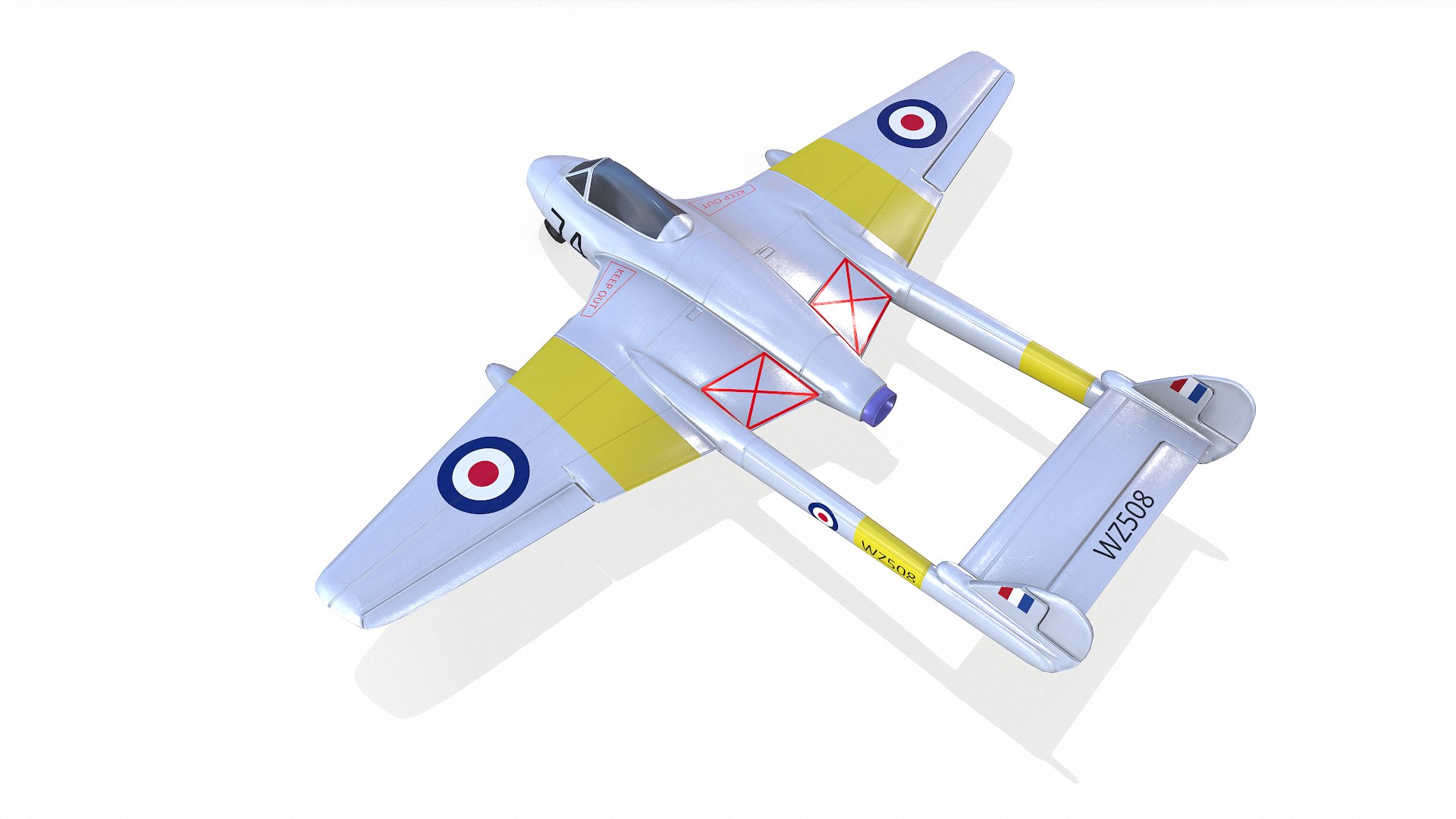 3D De Havilland Vampire British WW2 Fighter Jet Low-poly PBR ...