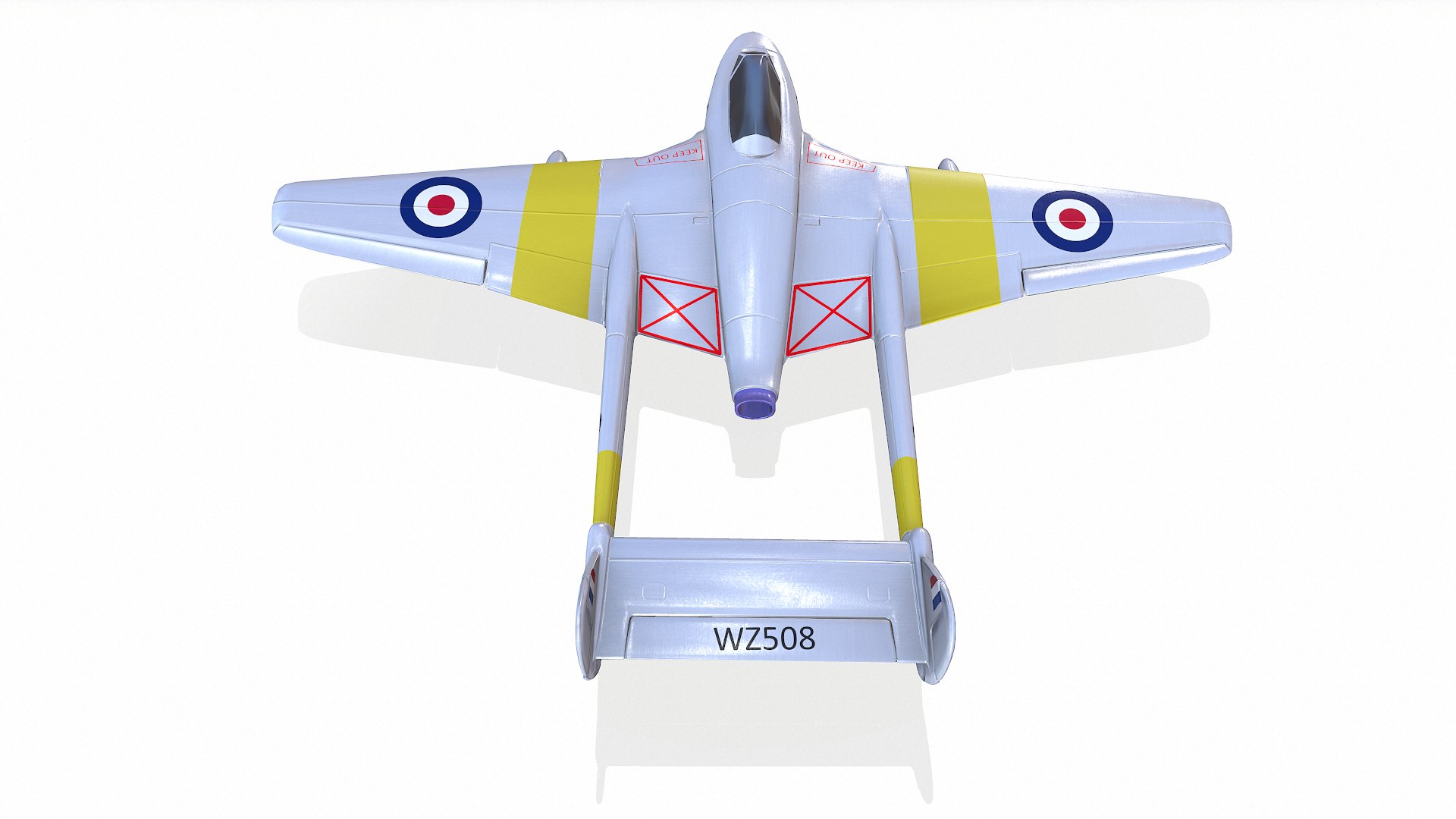 3D De Havilland Vampire British WW2 Fighter Jet Low-poly PBR ...
