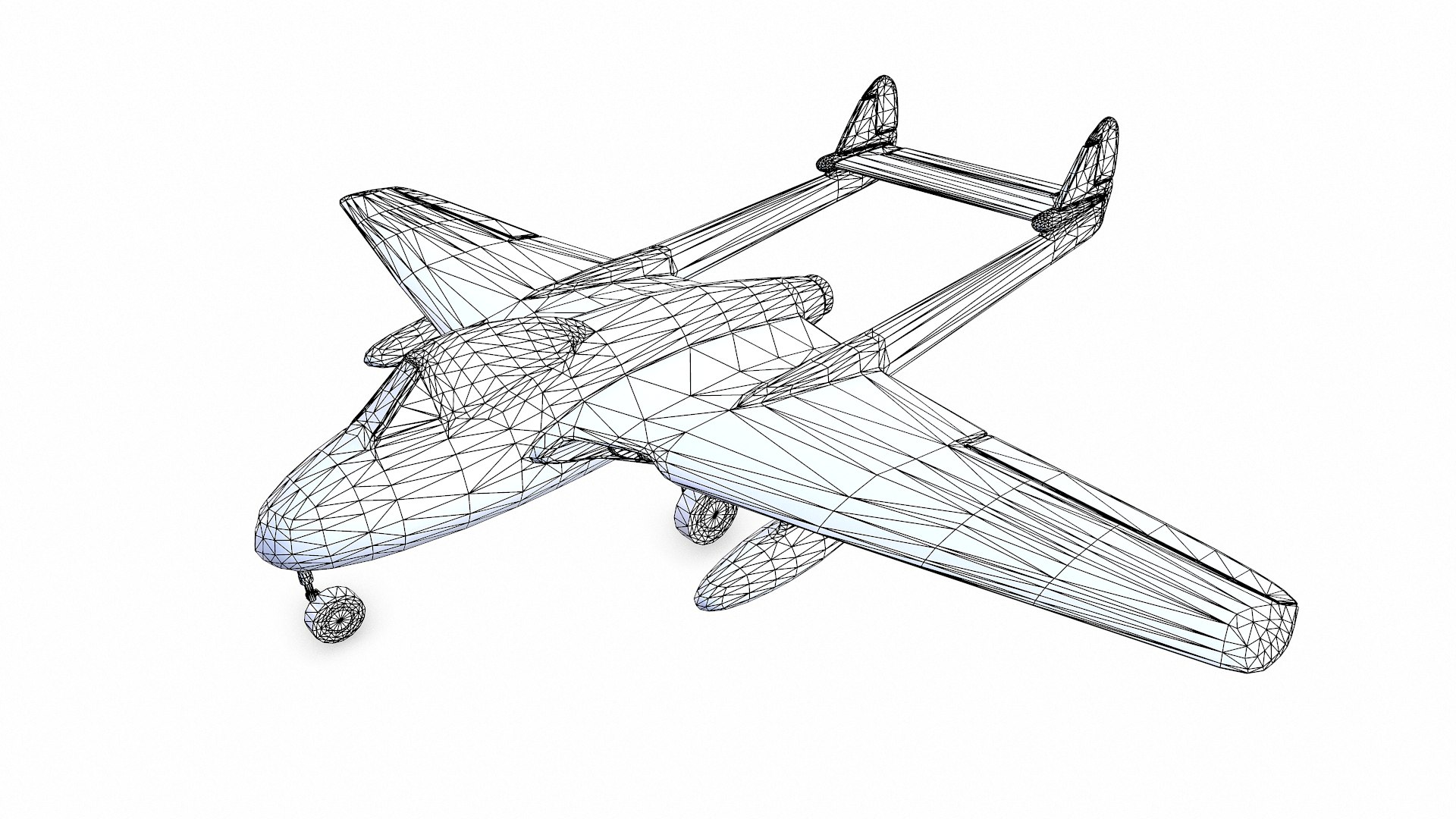 3D De Havilland Vampire British WW2 Fighter Jet Low-poly PBR ...