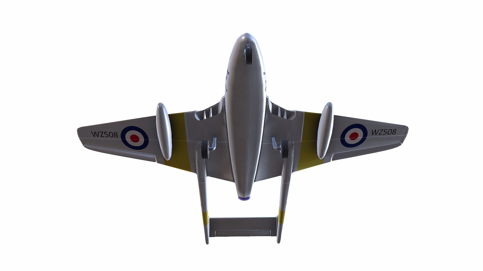 3D De Havilland Vampire British WW2 Fighter Jet Low-poly PBR ...