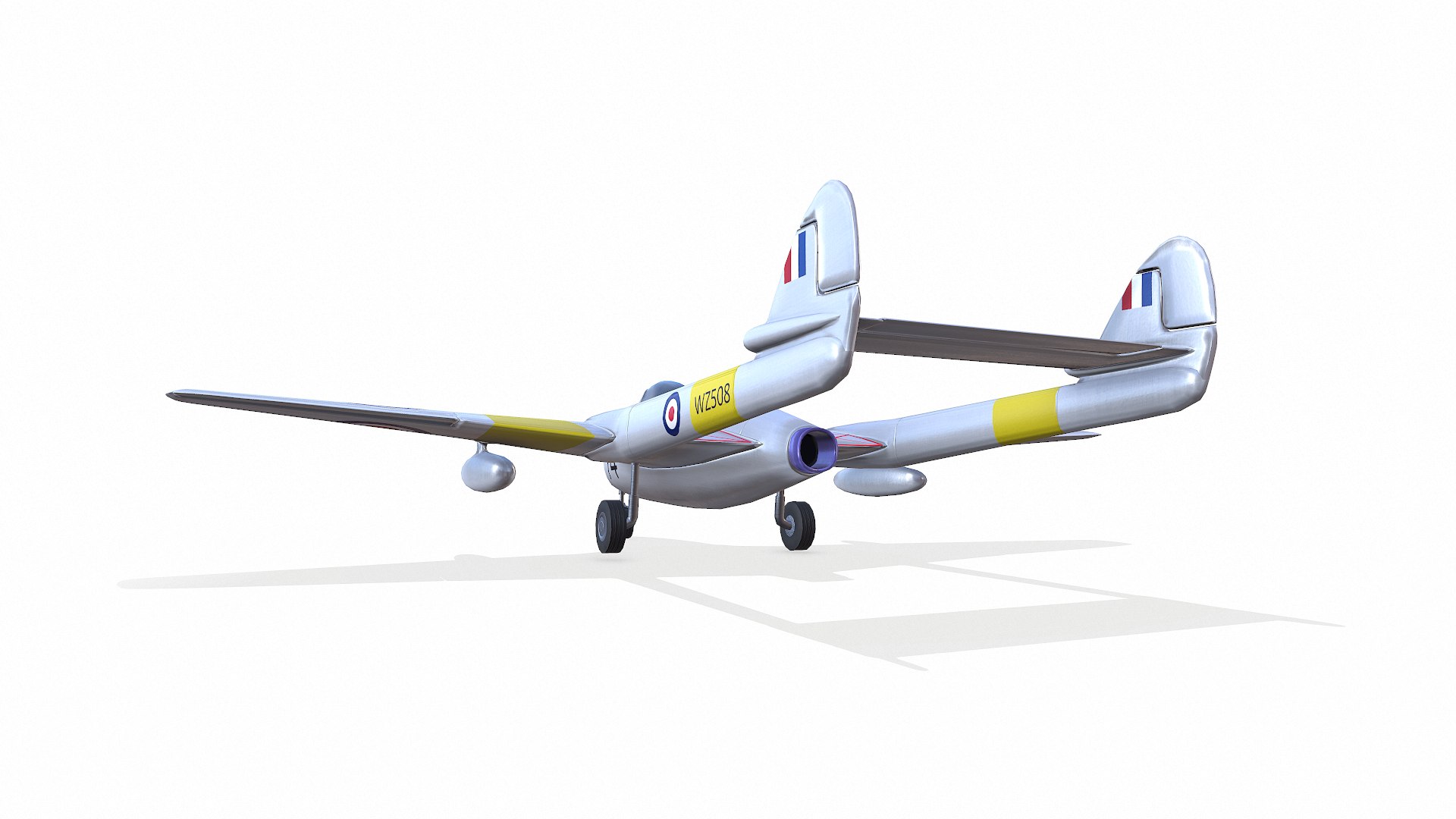 3D De Havilland Vampire British WW2 Fighter Jet Low-poly PBR ...