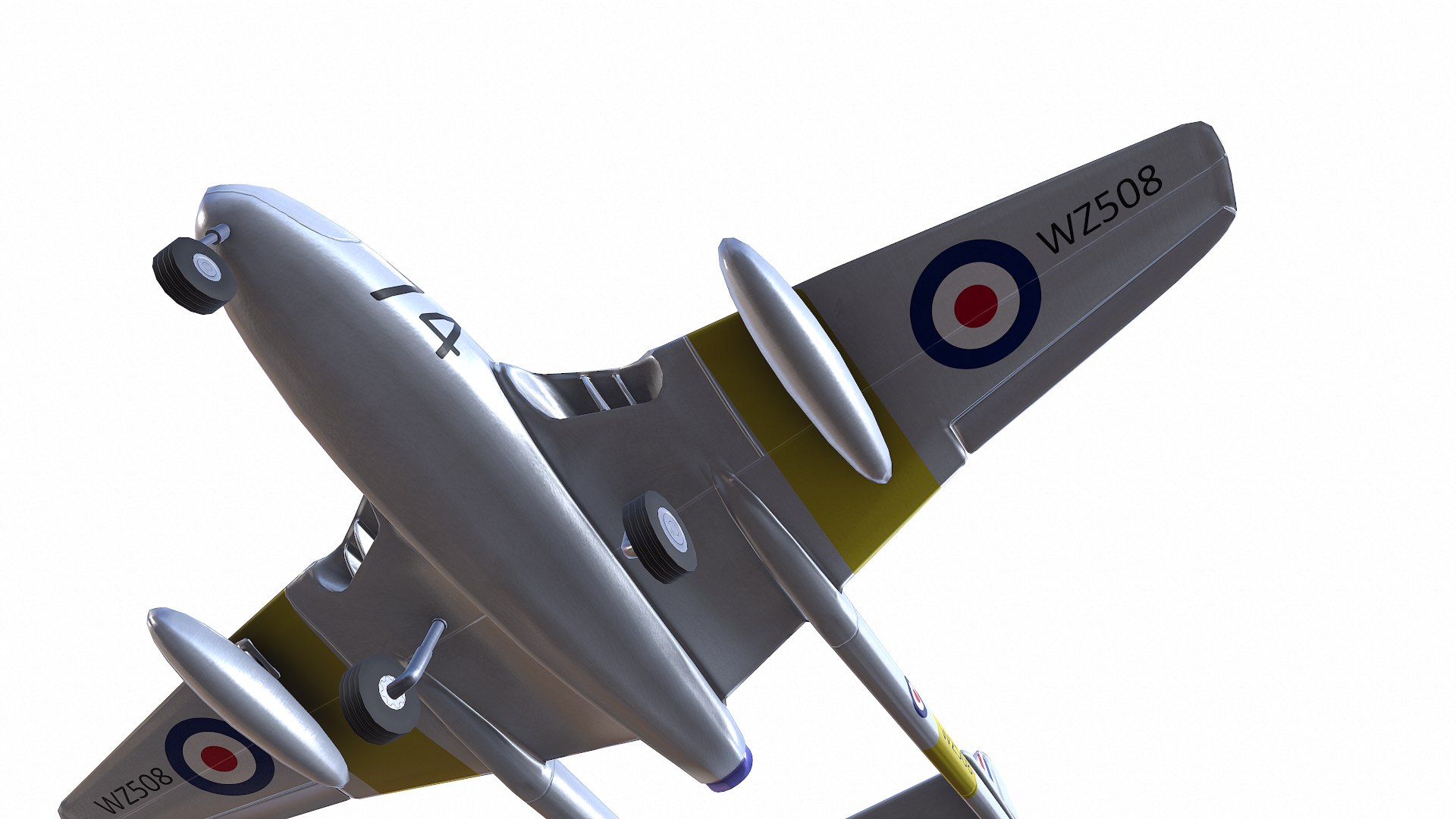 3D De Havilland Vampire British WW2 Fighter Jet Low-poly PBR ...