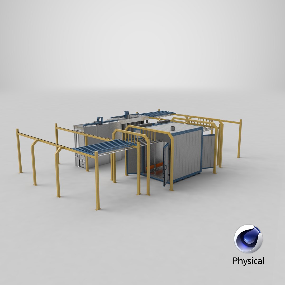 3D Powder Coating Conveyor Line - TurboSquid 1574048