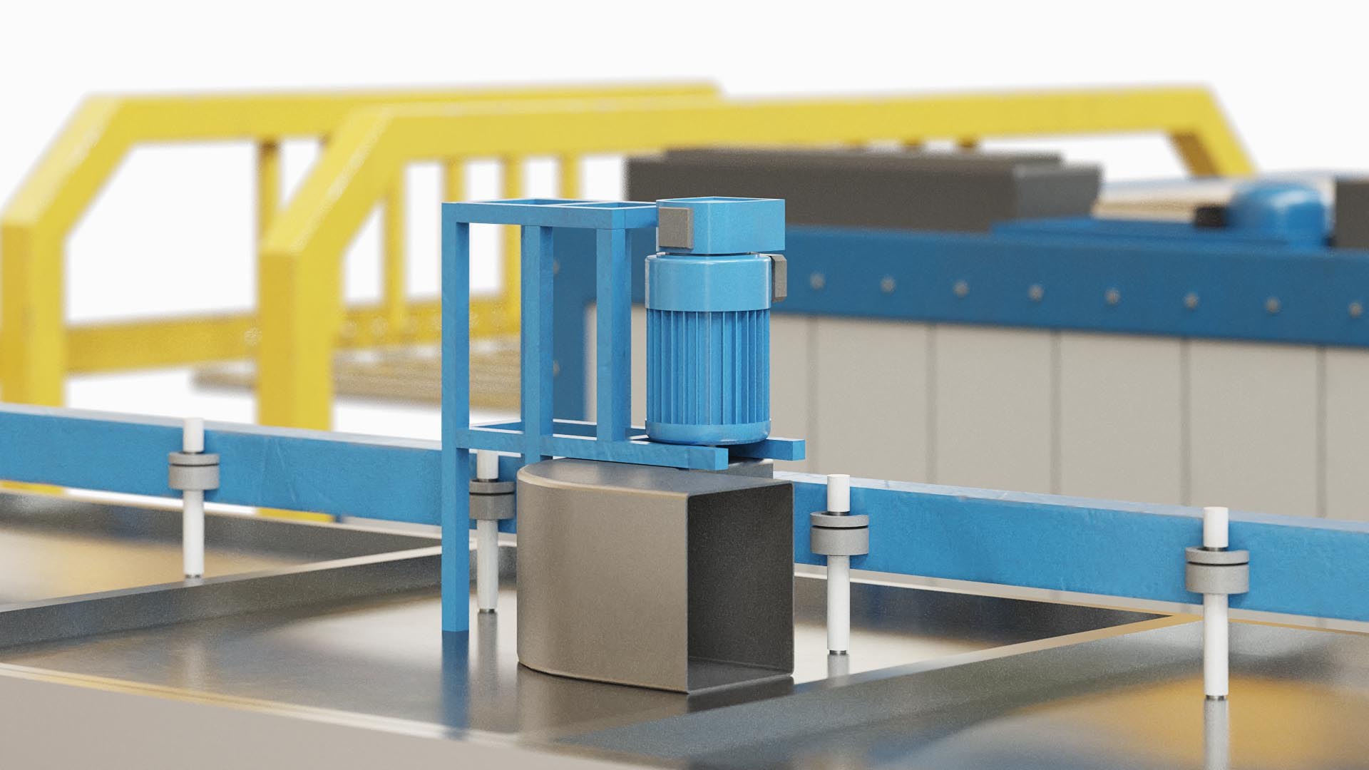 3D Powder Coating Conveyor Line - TurboSquid 1574048