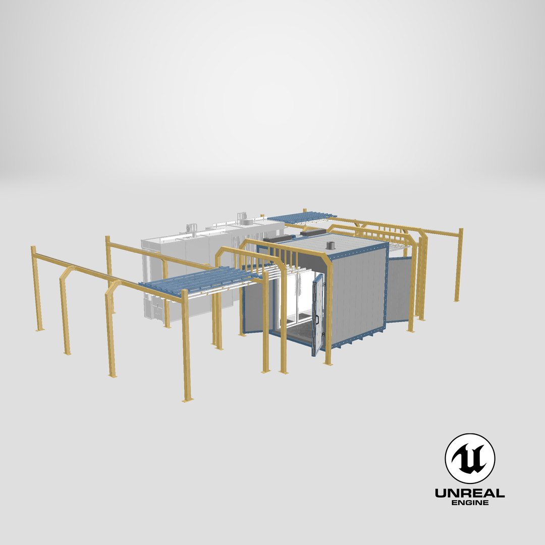 3D Powder Coating Conveyor Line - TurboSquid 1574048