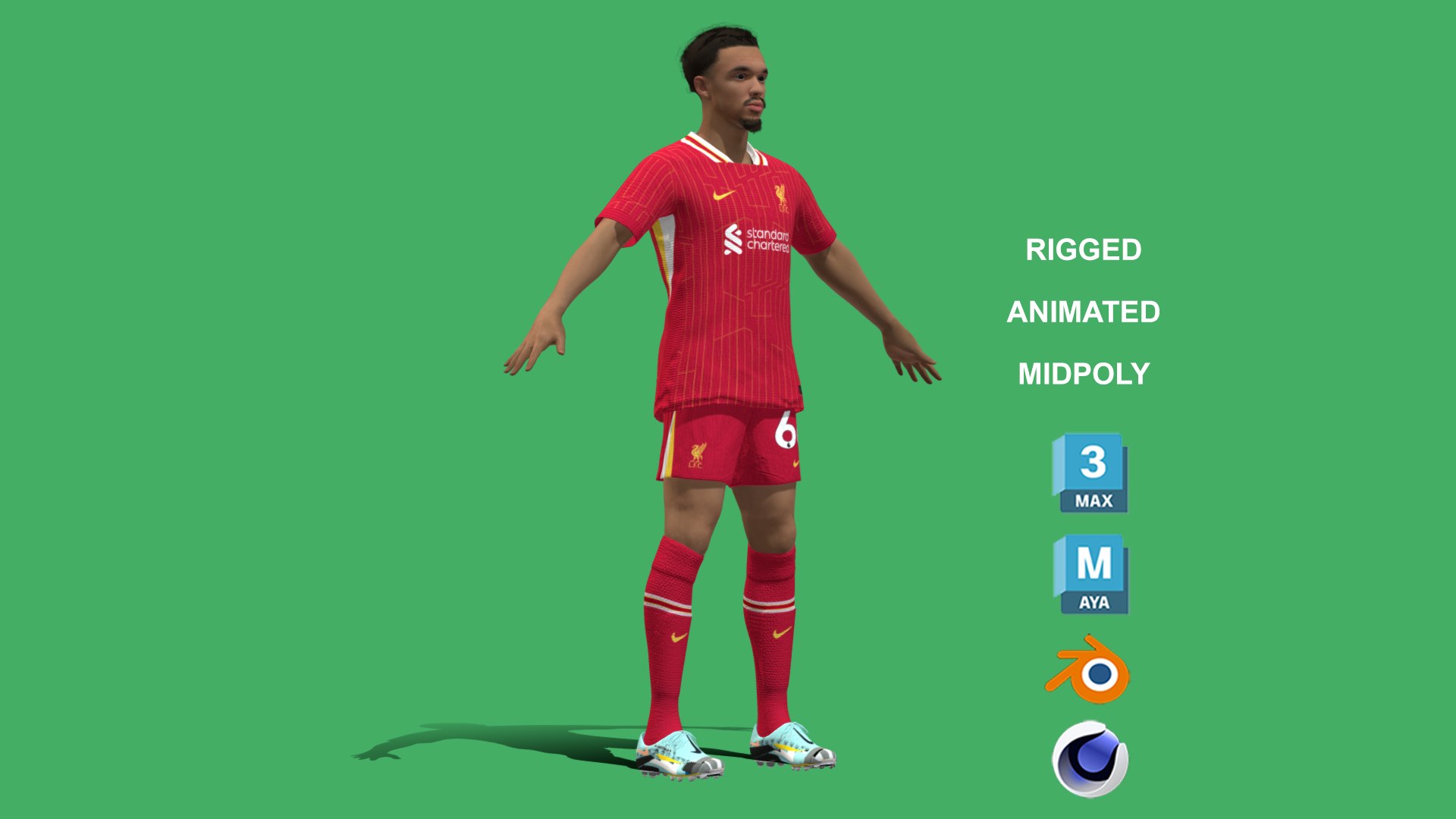 3D Rigged Trent Alexander-Arnold Liverpool 2025 3D - TurboSquid 2278221